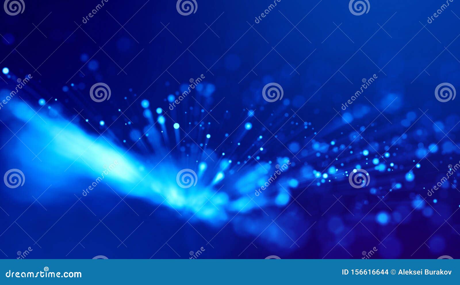 3d Rendering Of Abstract Blue Background With Glowing Particles Like ...