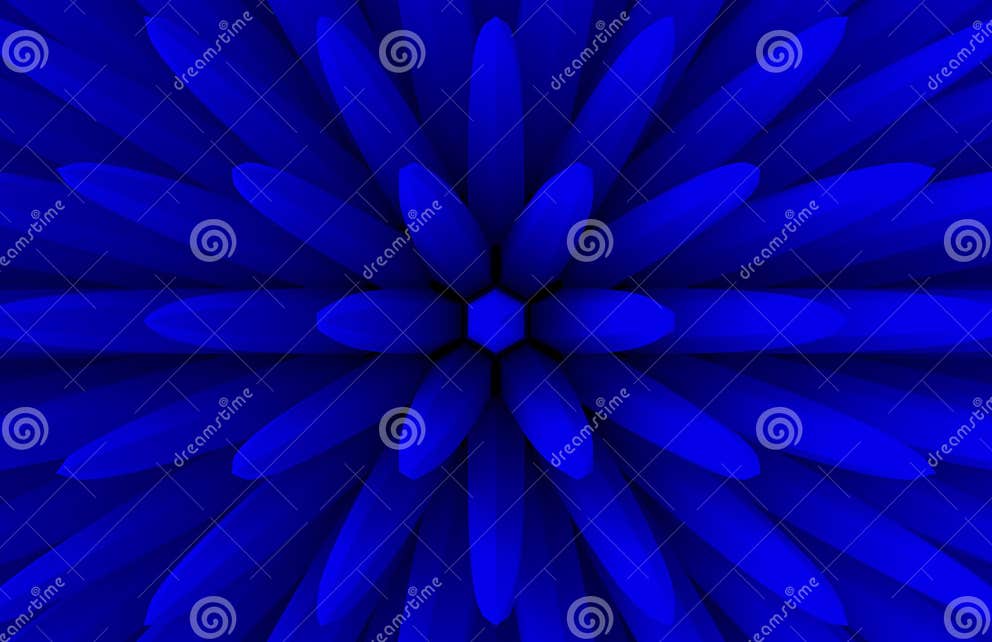 3d Rendering. Abstract Blue Extrude Geometry Bar in Blooming Flower ...