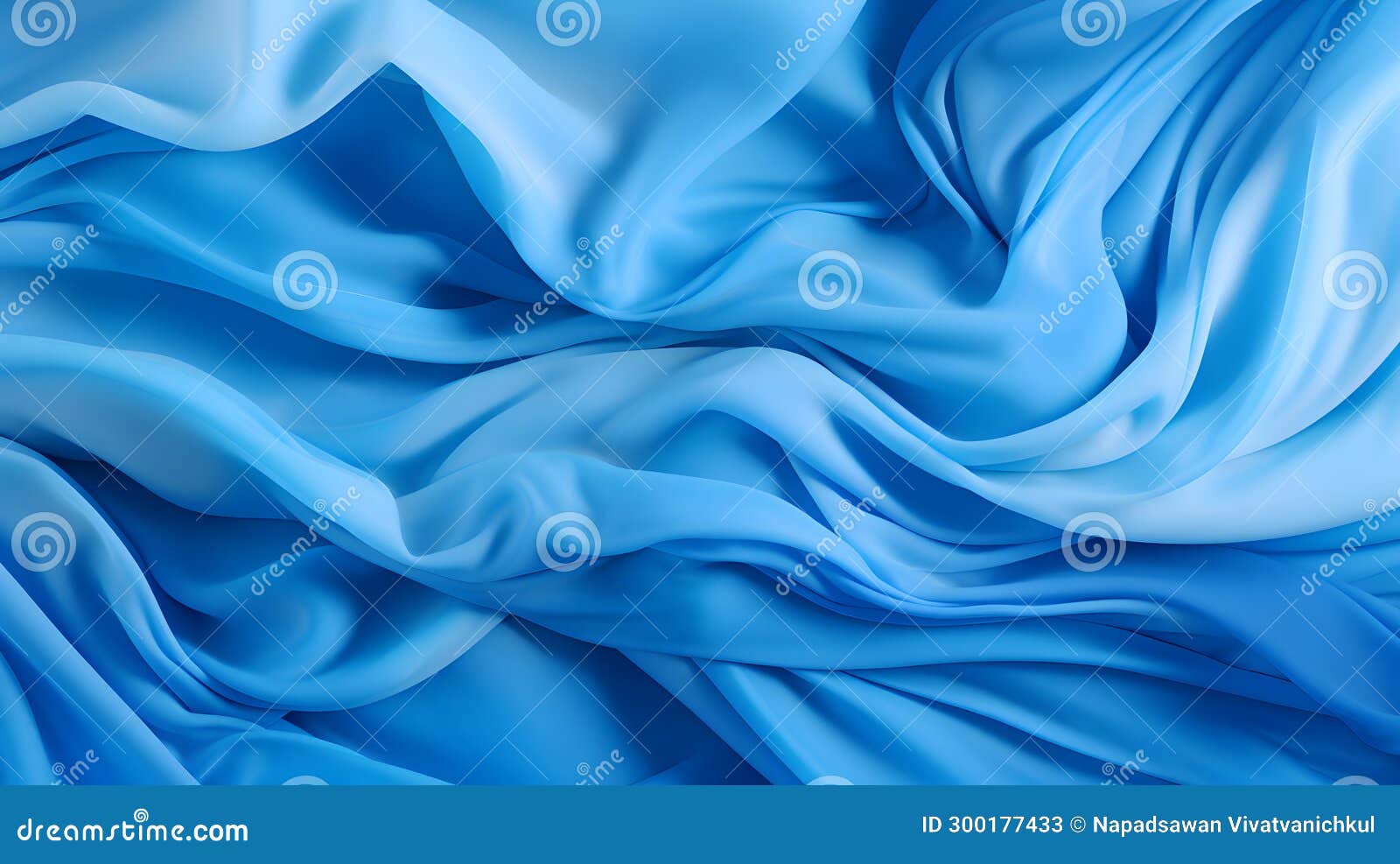 3d Rendering of Abstract Blue To White Gradient Flowing Fabric. Stock ...