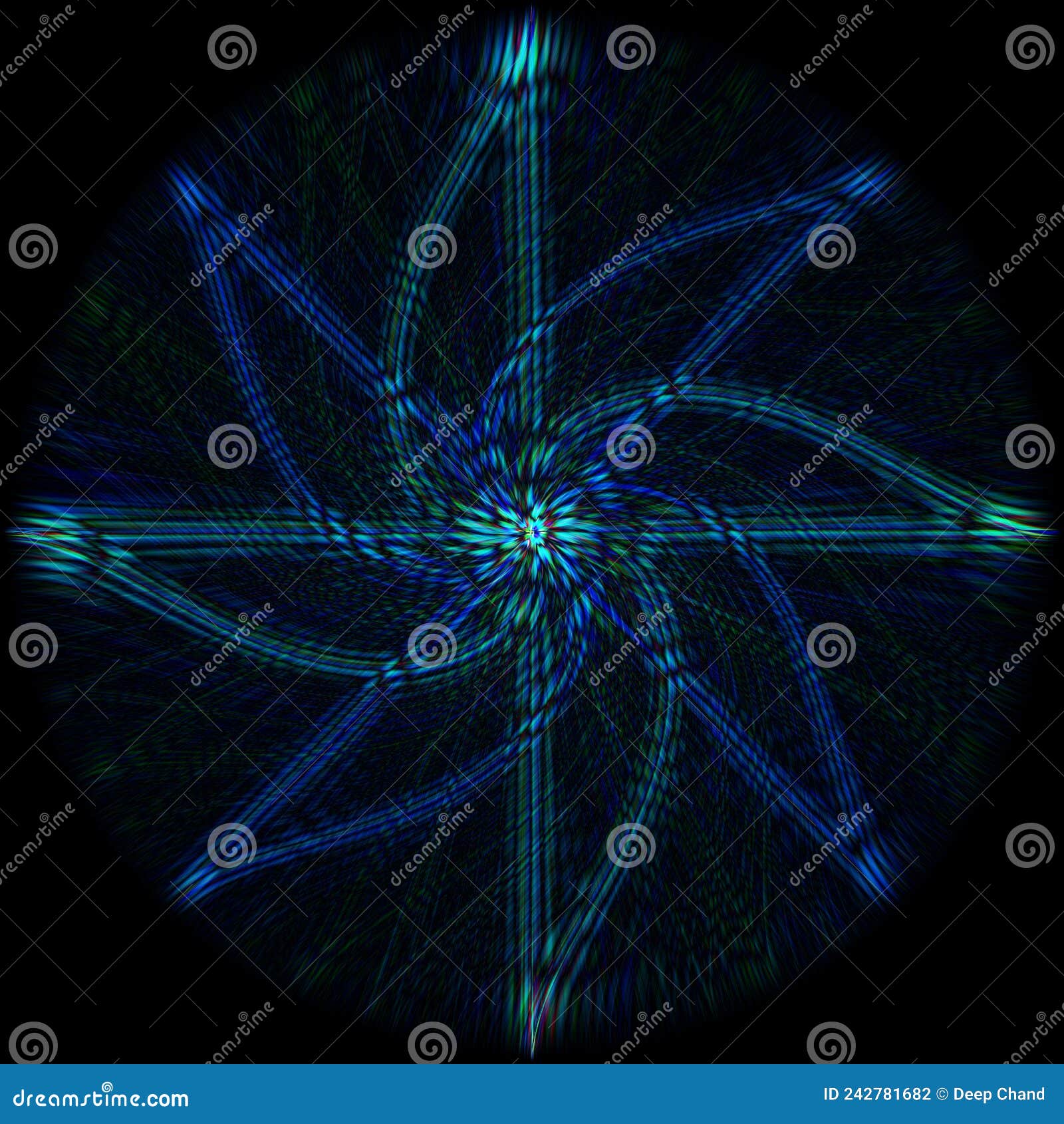 3D Rendering of an Abstract Bright Blue Spiral Background Stock ...