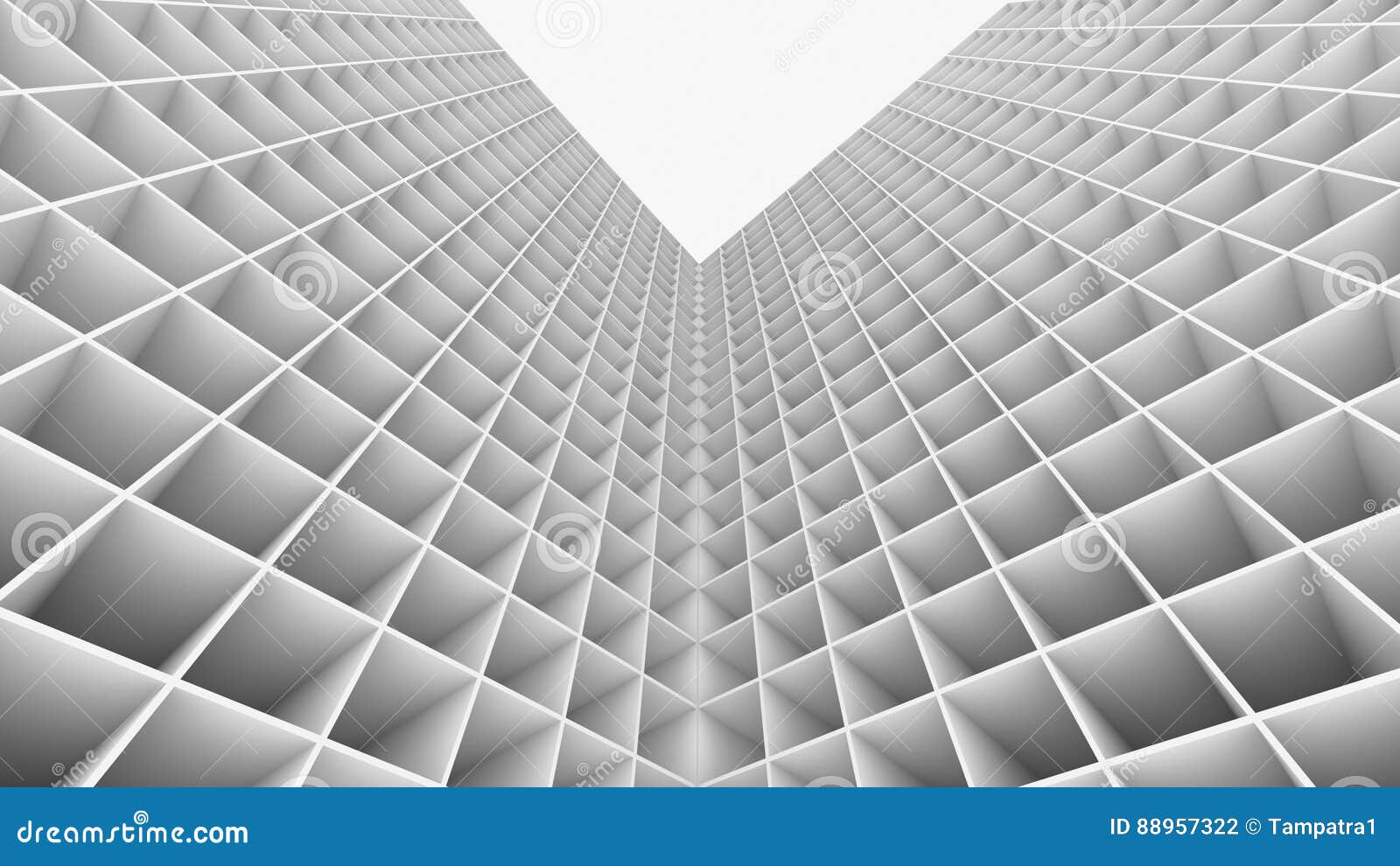 3D Rendering Abstract Building Isolated on White Background Stock ...