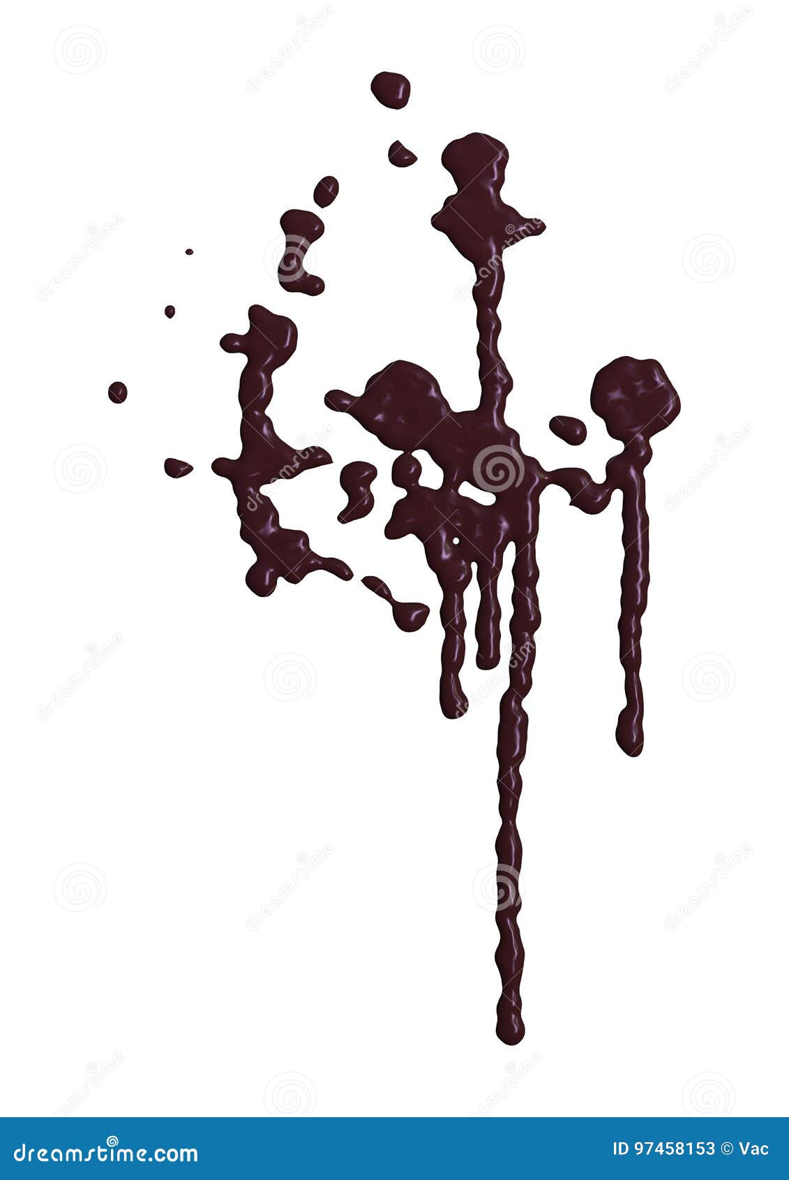 Chocolate Drip Splash. White Chocolate Liquid Blot Isolated White ...