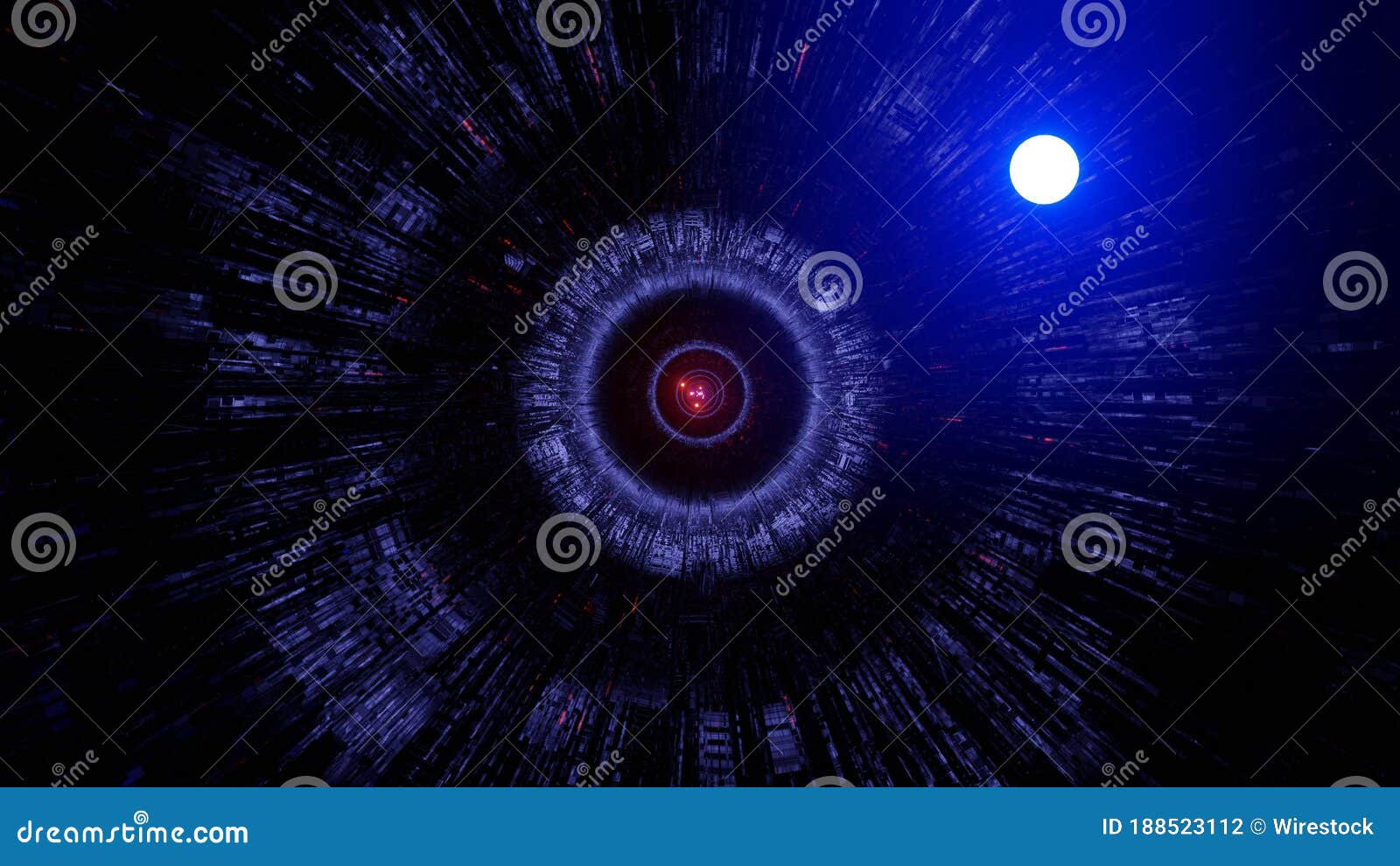 3D Rendering of an Abstract Circle in a Dark Cosmic Environment Stock ...