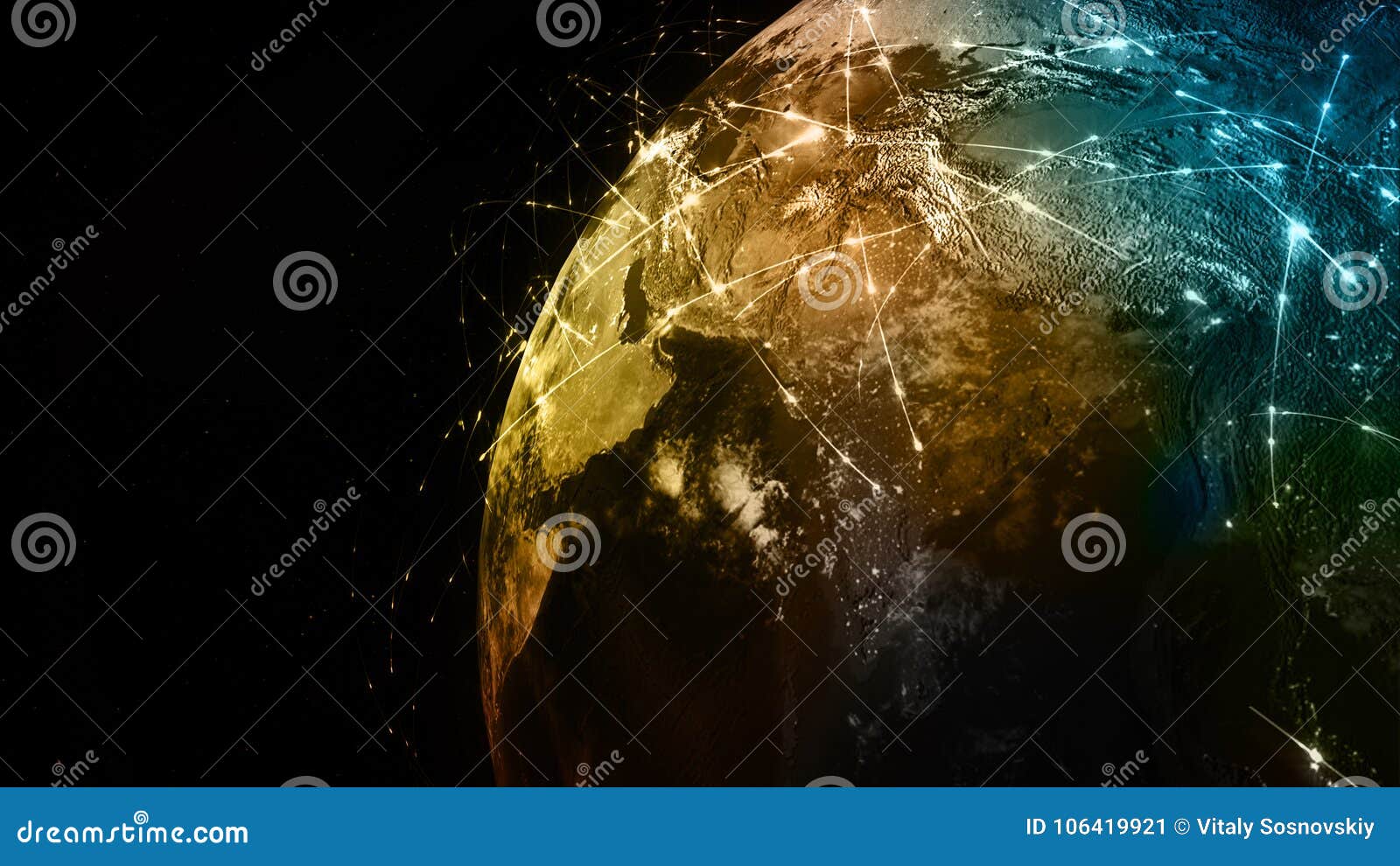 3D Rendering Abstract of World Network, Internet and Global Connection ...