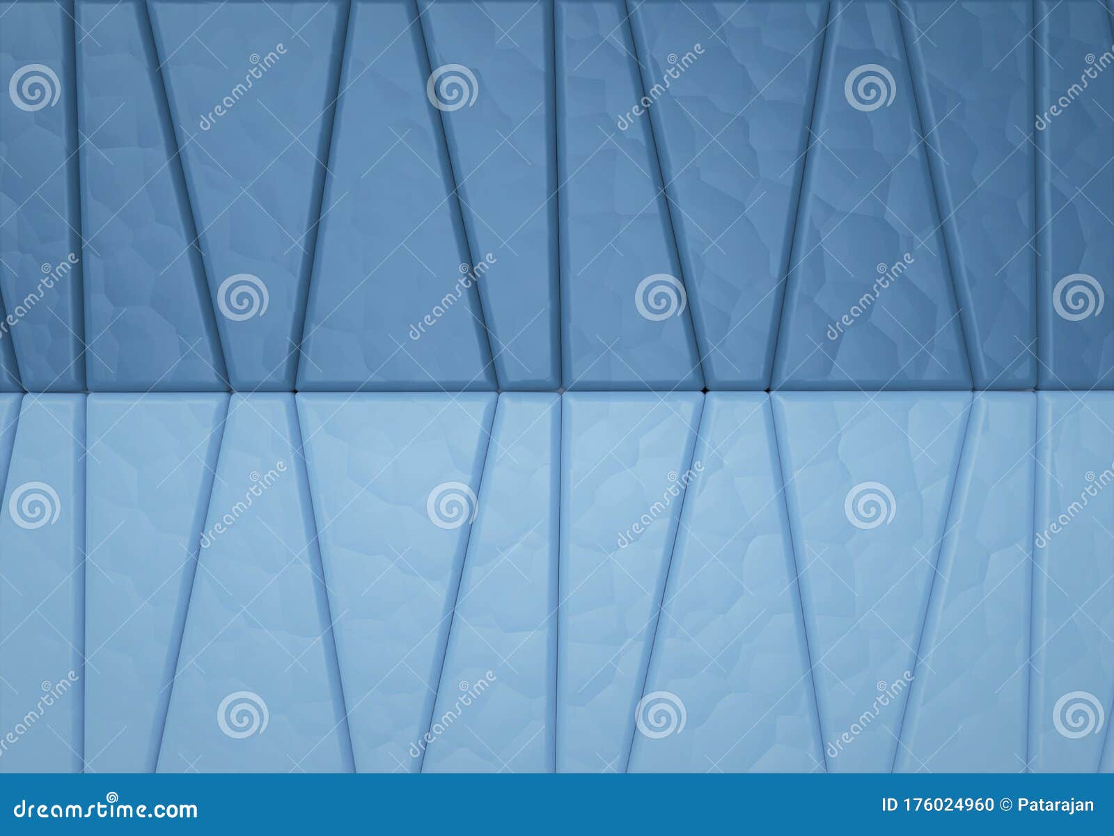3d Rendering. Abstract Dark and Light Blue Trapezoid Pattern Wall ...
