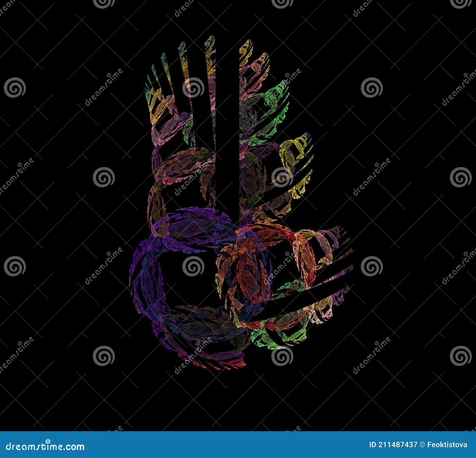 3D Rendering Abstract Digital Background. Fractal a Never-ending ...