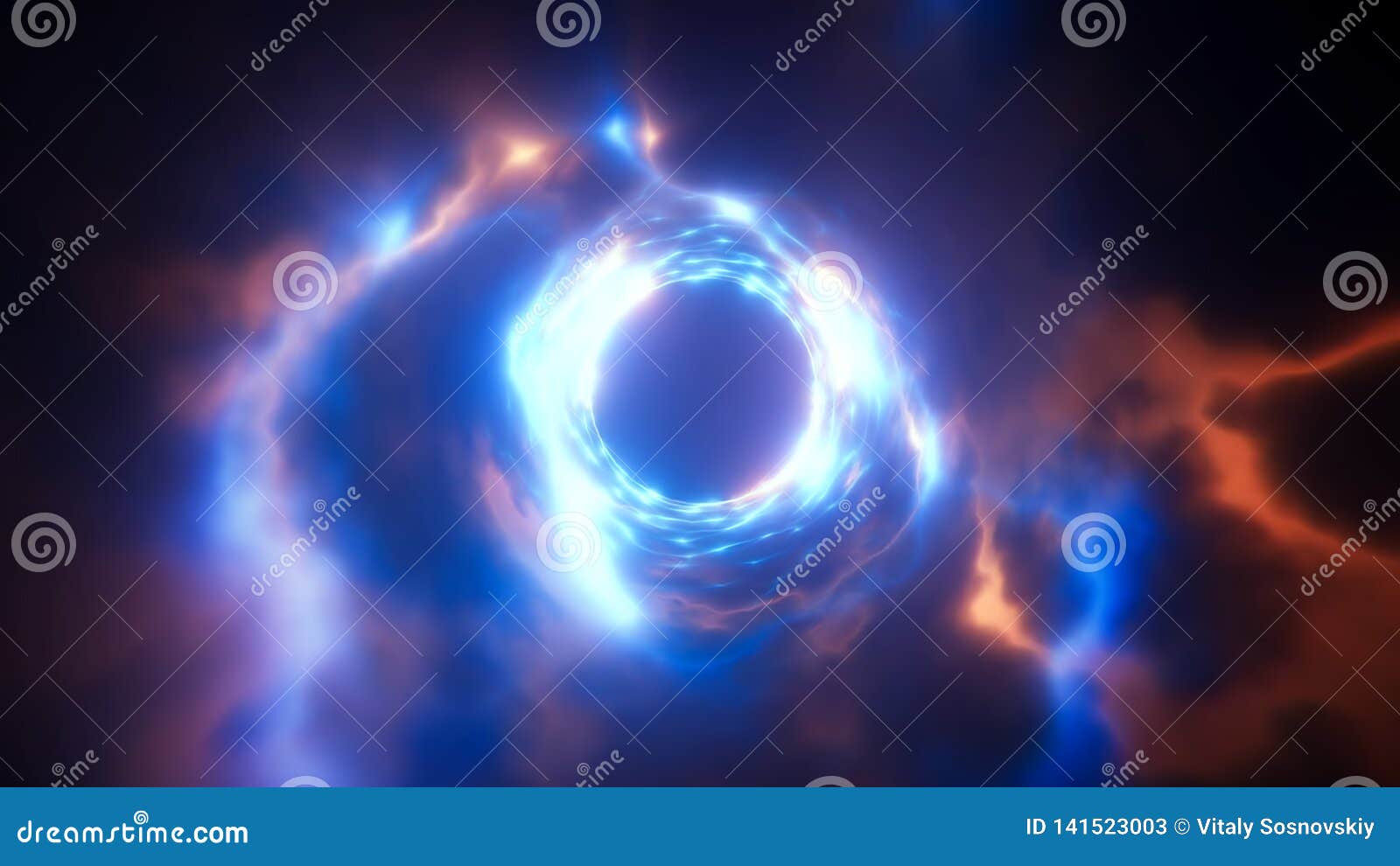 3d Rendering of an Abstract Energy Tunnel in Space. the Energy of the ...