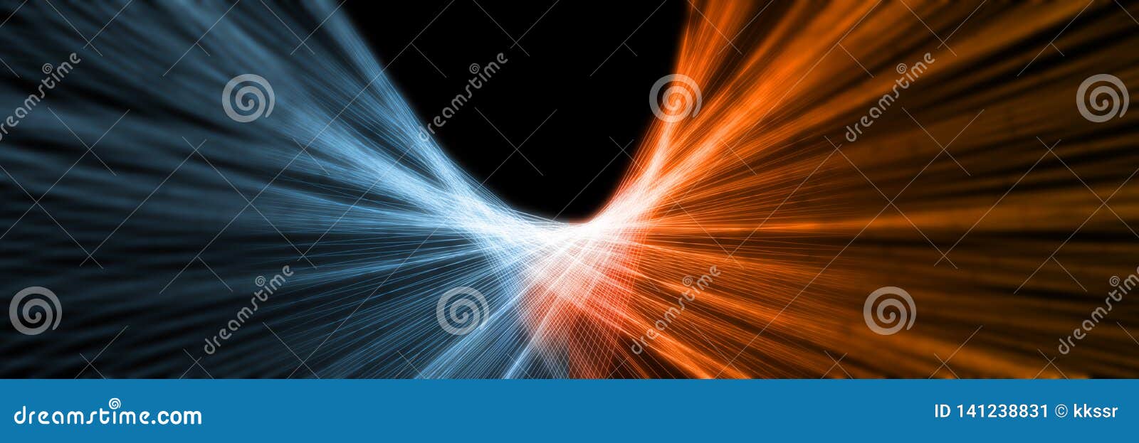3D Rendering of Abstract Fire and Ice Lines Element Against Vs Each ...