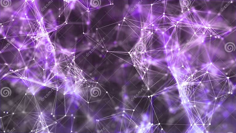 3D Rendering of Abstract Forms of Plexus, Points and Light Rays with ...