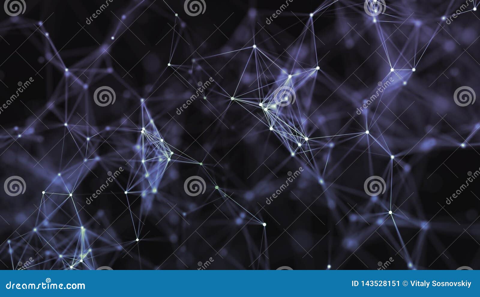 3D Rendering of Abstract Forms of Plexus, Points and Light Rays with ...