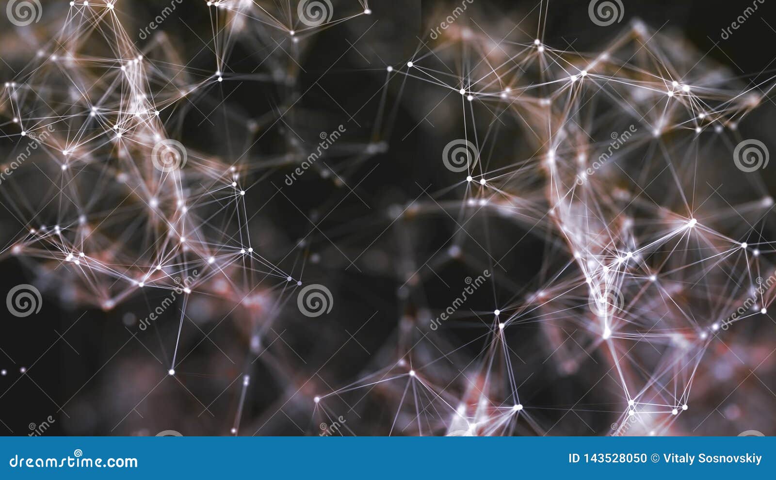 3D Rendering of Abstract Forms of Plexus, Points and Light Rays with ...
