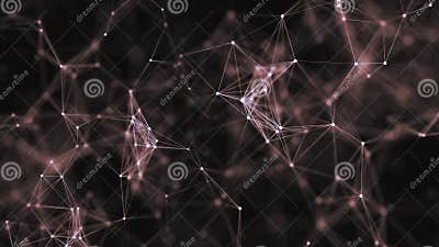 3D Rendering of Abstract Forms of Plexus, Points and Light Rays with Points of Light Stock ...