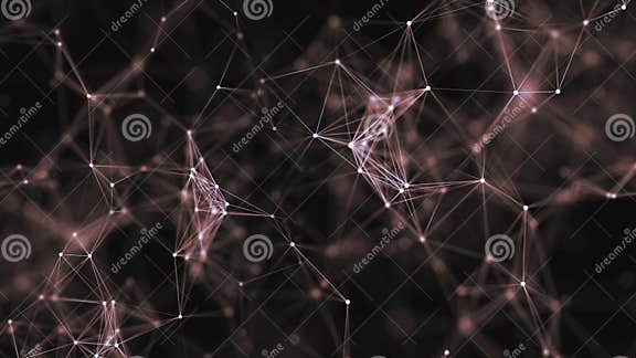 3D Rendering of Abstract Forms of Plexus, Points and Light Rays with Points of Light Stock ...