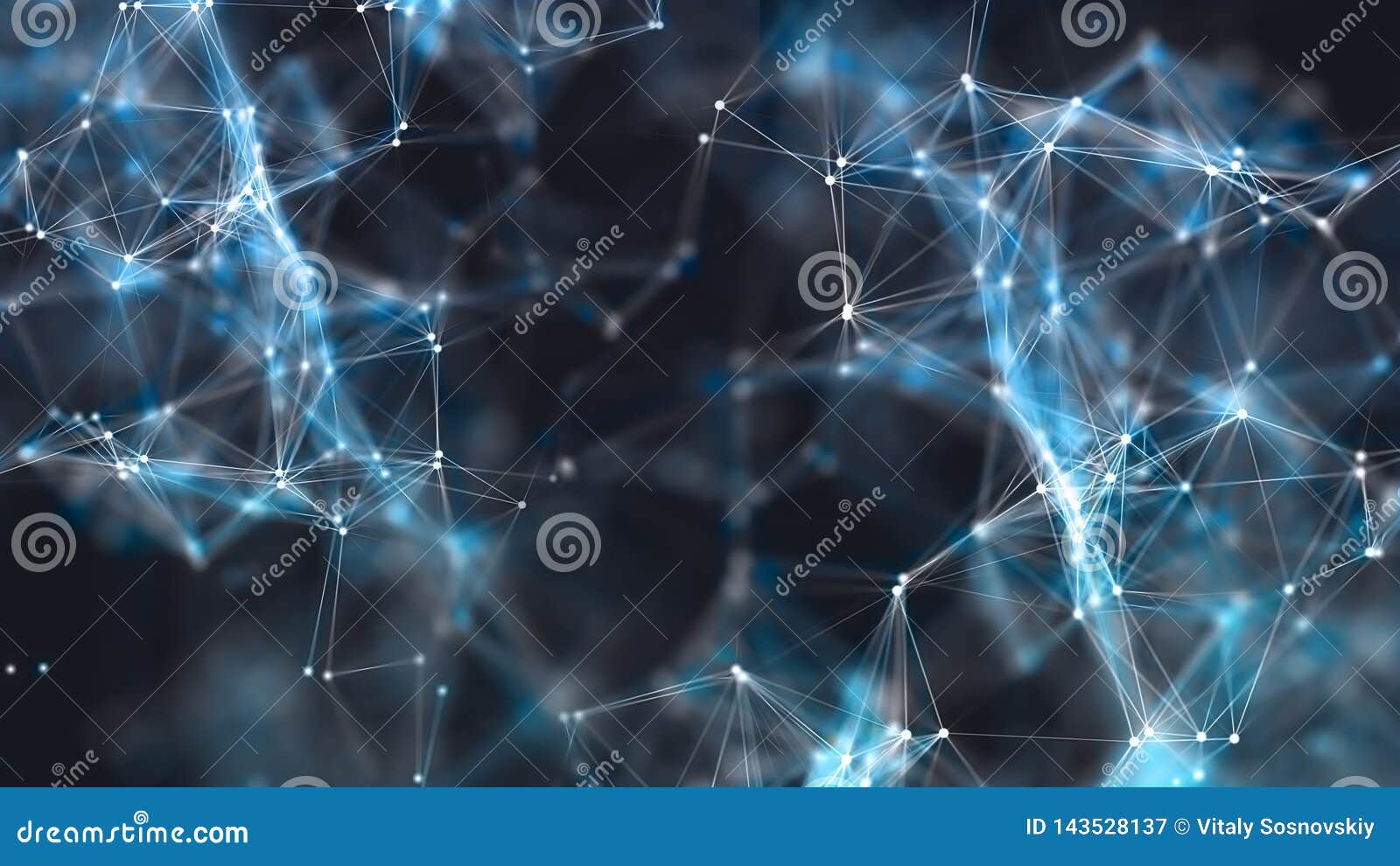 3D Rendering of Abstract Forms of Plexus, Points and Light Rays with ...