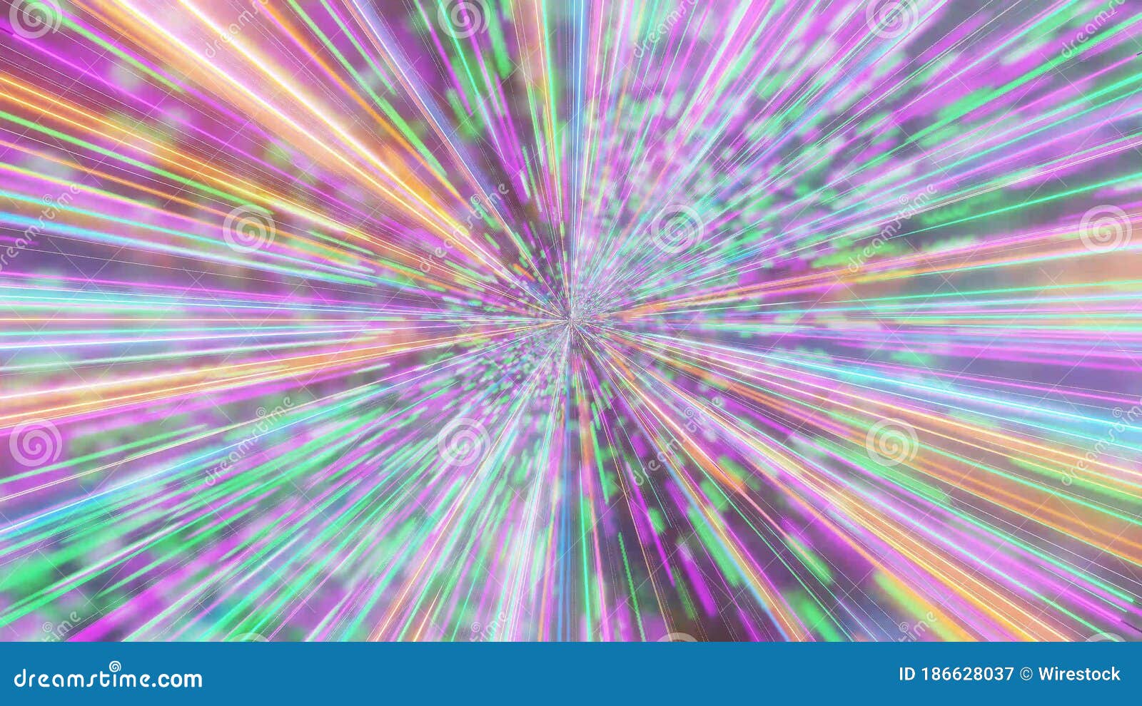 3D Rendering Abstract Futuristic Background with Rainbow Laser Lights ...
