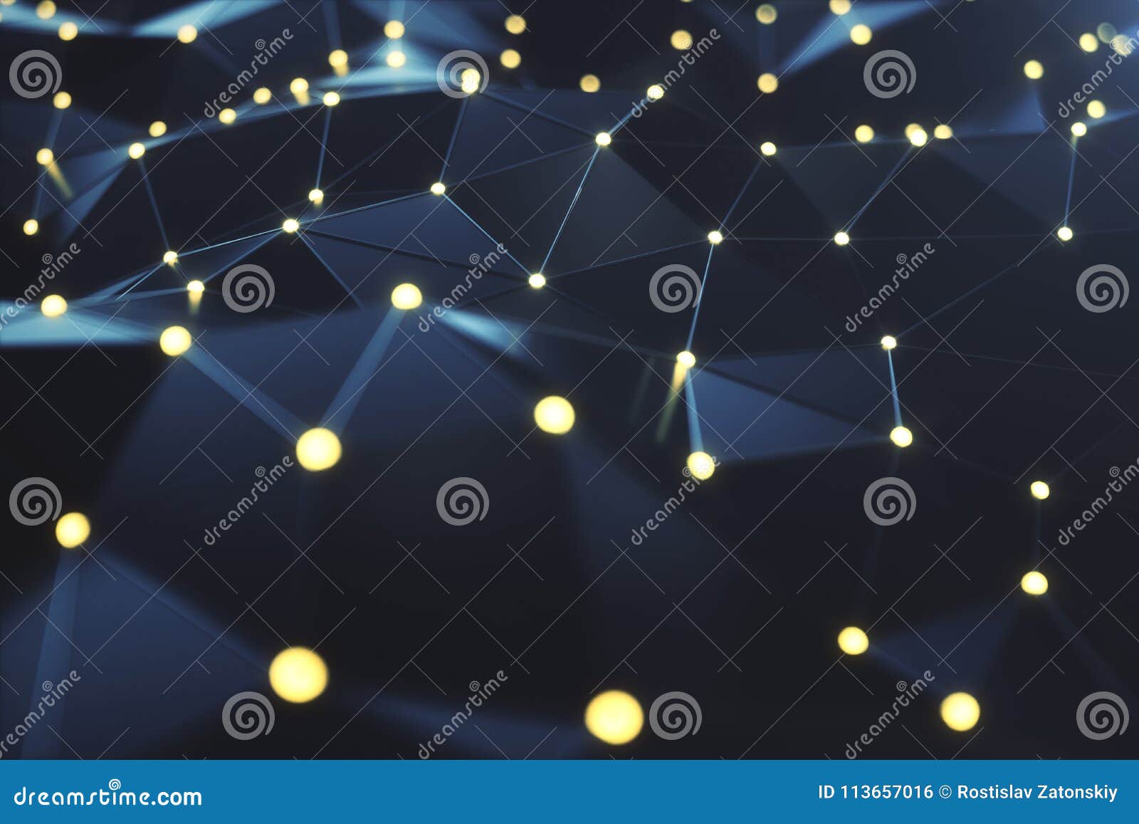 3d Rendering Abstract Futuristic Connection Lines And Glowing Dots Supercomputer Technology