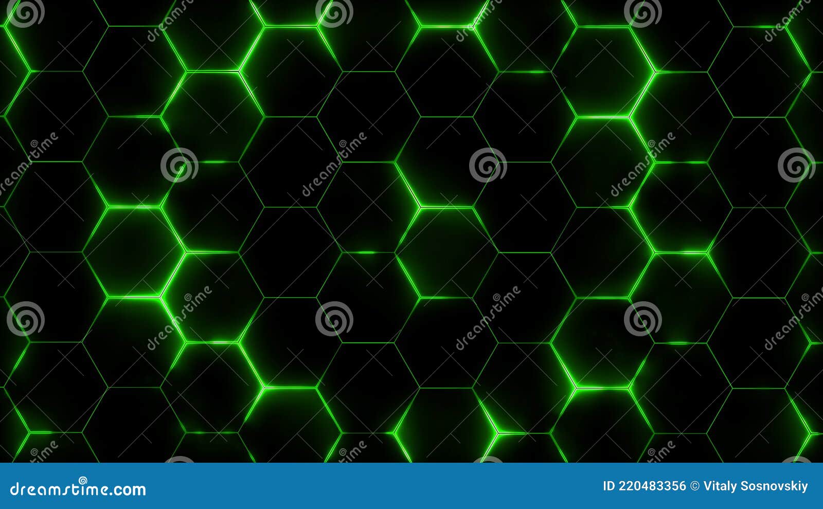 3D Rendering of Abstract Futuristic Hexagonal Mesh with Light Effects ...
