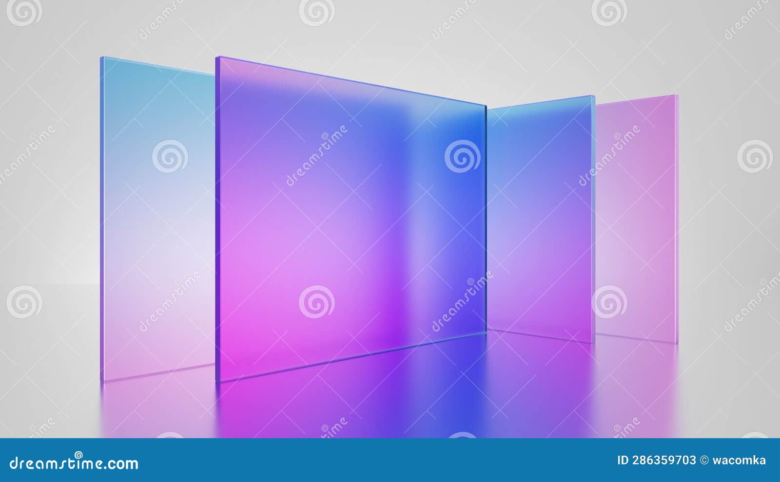 3d Rendering, Abstract Geometric Background, Translucent Glass with ...
