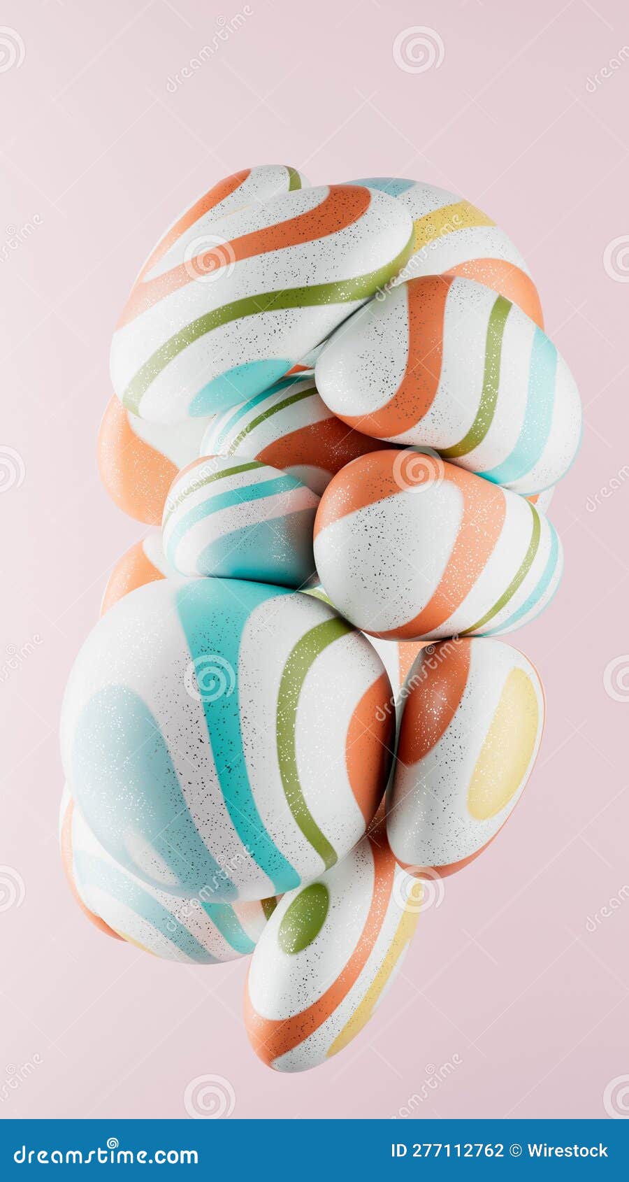 3D Rendering of Abstract Geometric Crumpled Sphere Shaped Objects in a ...