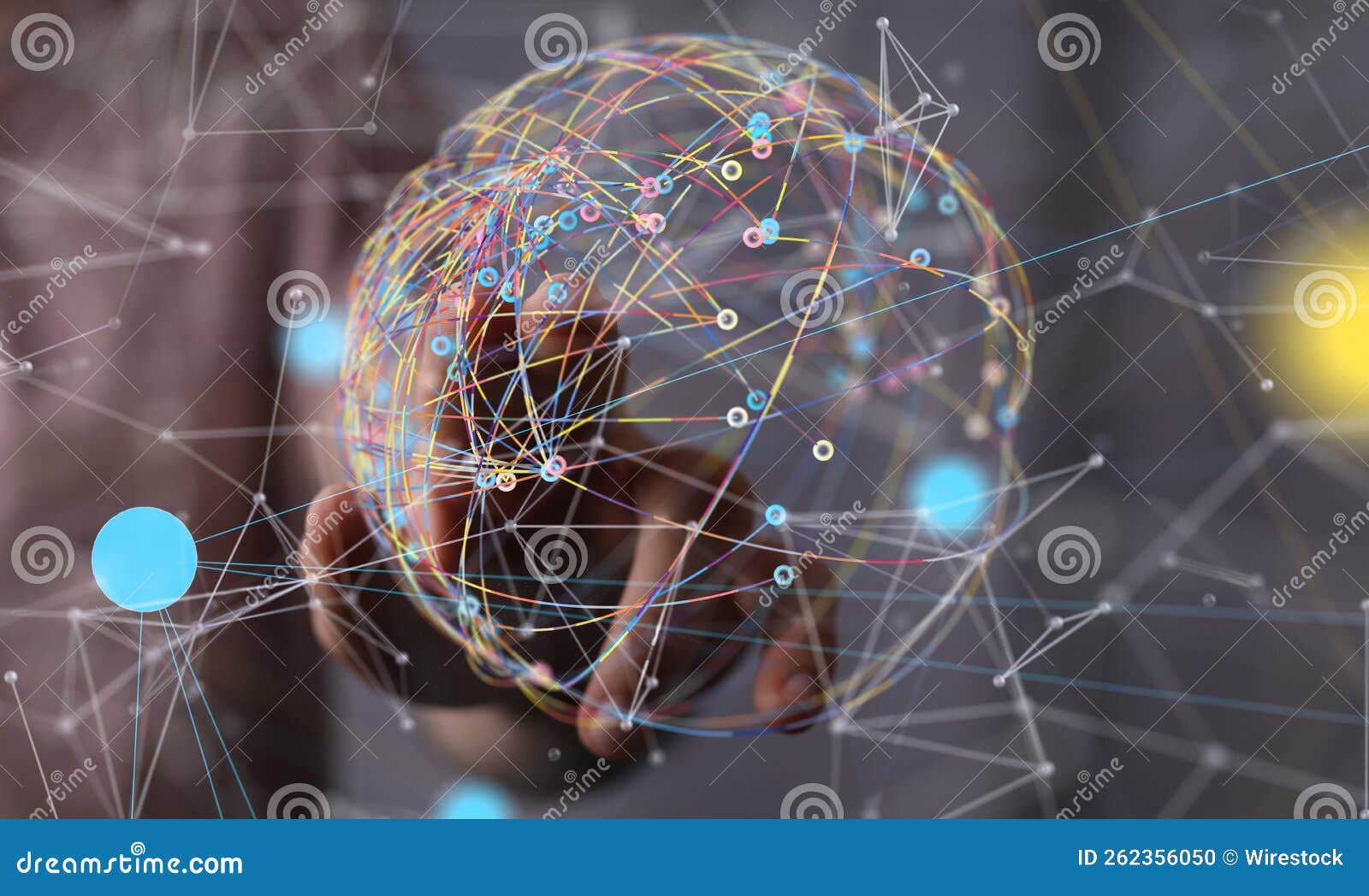 3d Rendering of an Abstract Global Networking Scheme on a Gray ...