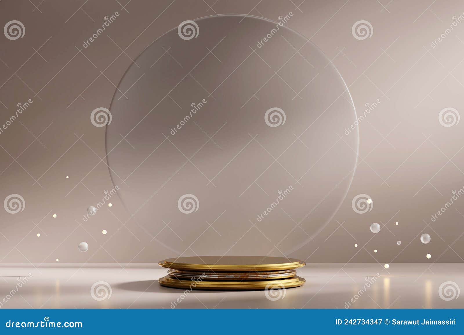 3D Rendering Abstract Gold Platform Podium Product Presentation ...