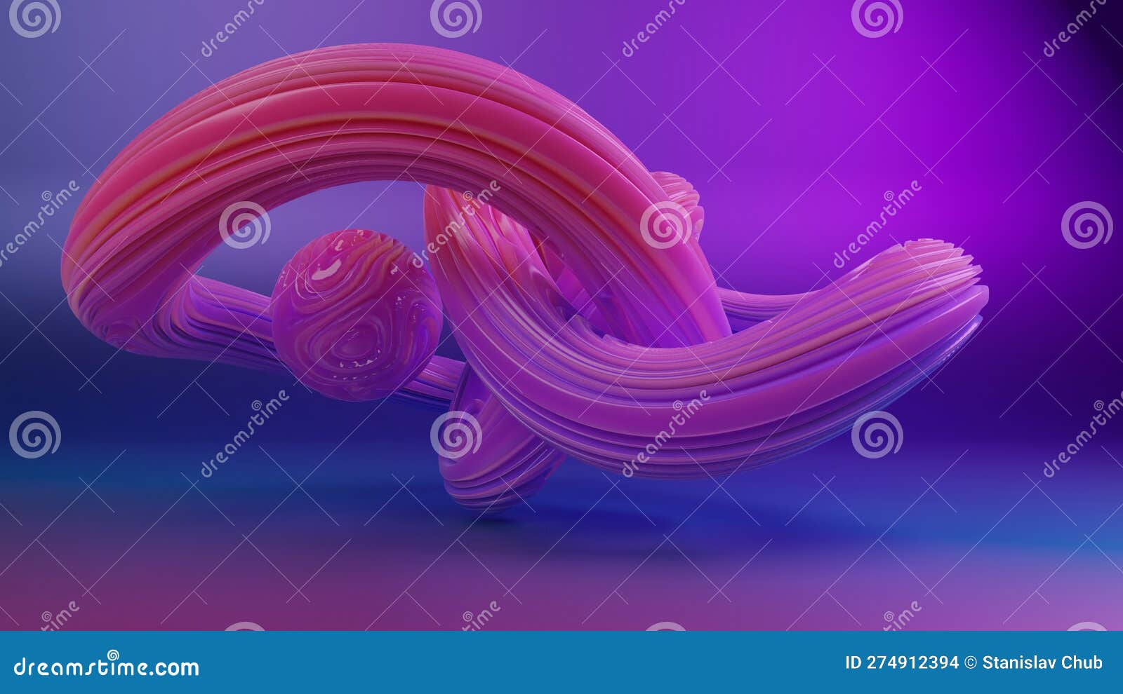 3d Rendering of an Abstract Gradient Background and a Fantastic Elegant ...
