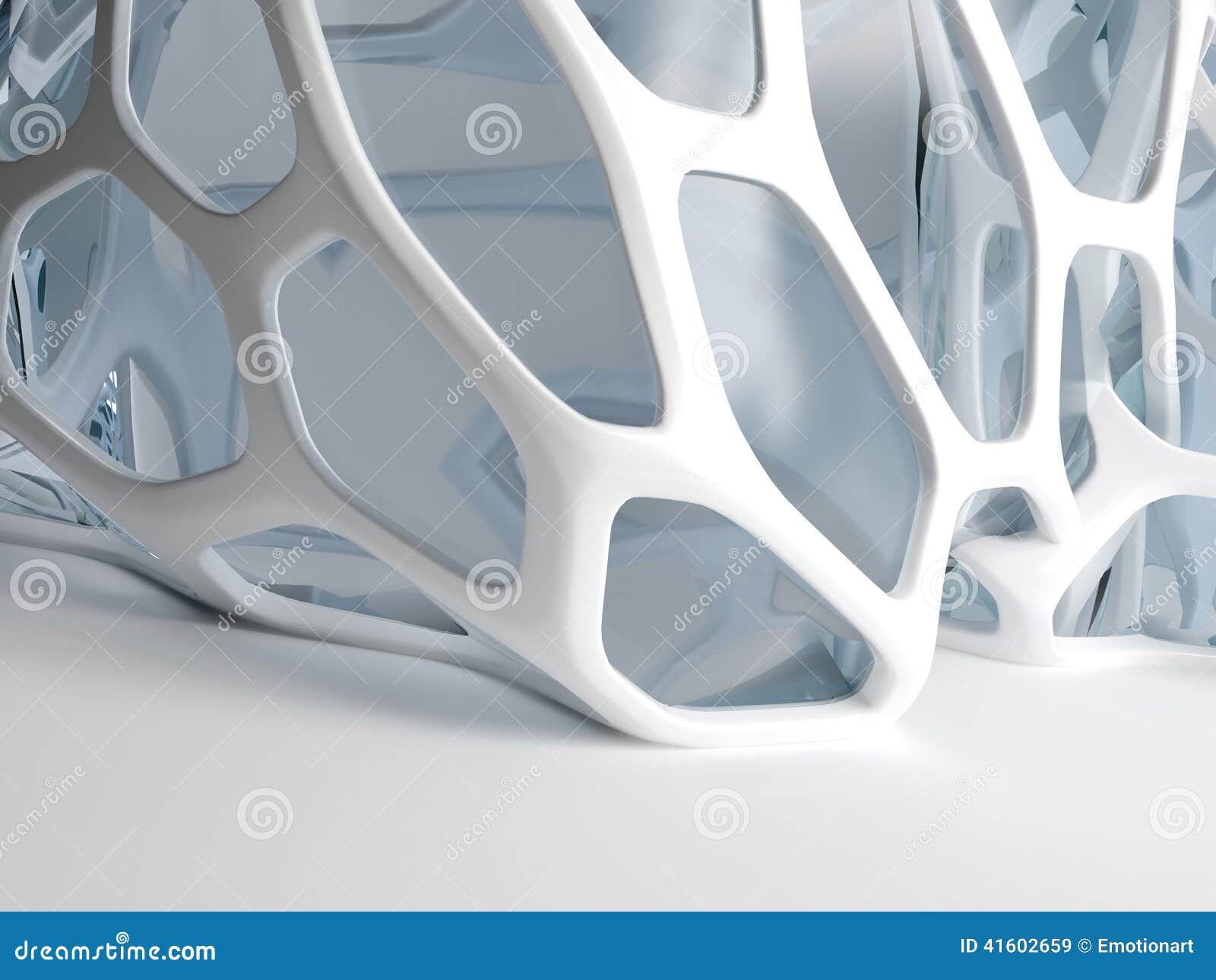 3d Rendering of Abstract Grid Structure Stock Illustration ...