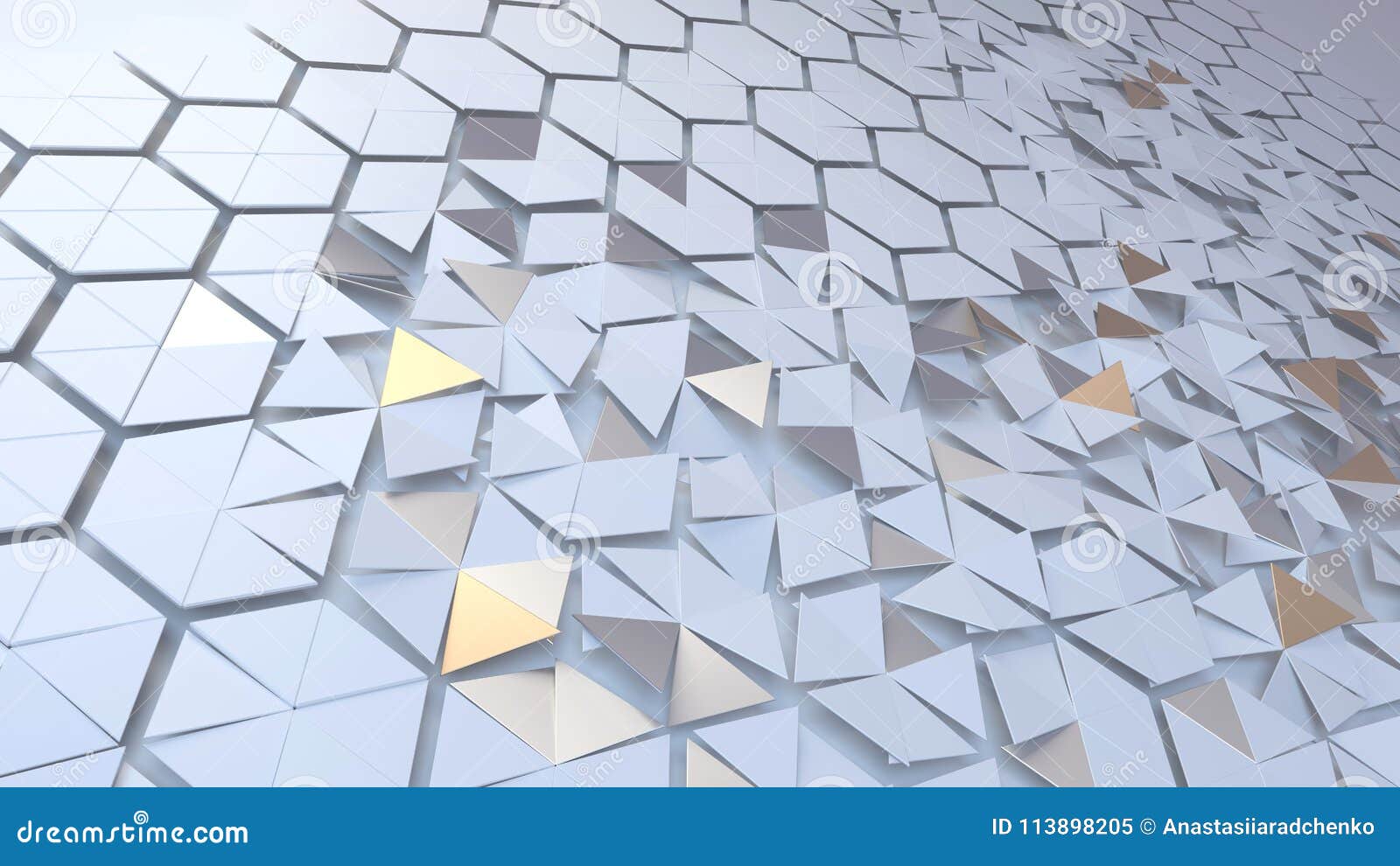 Scattered Hexagon Geometric Perspective Grid Stock Illustration ...