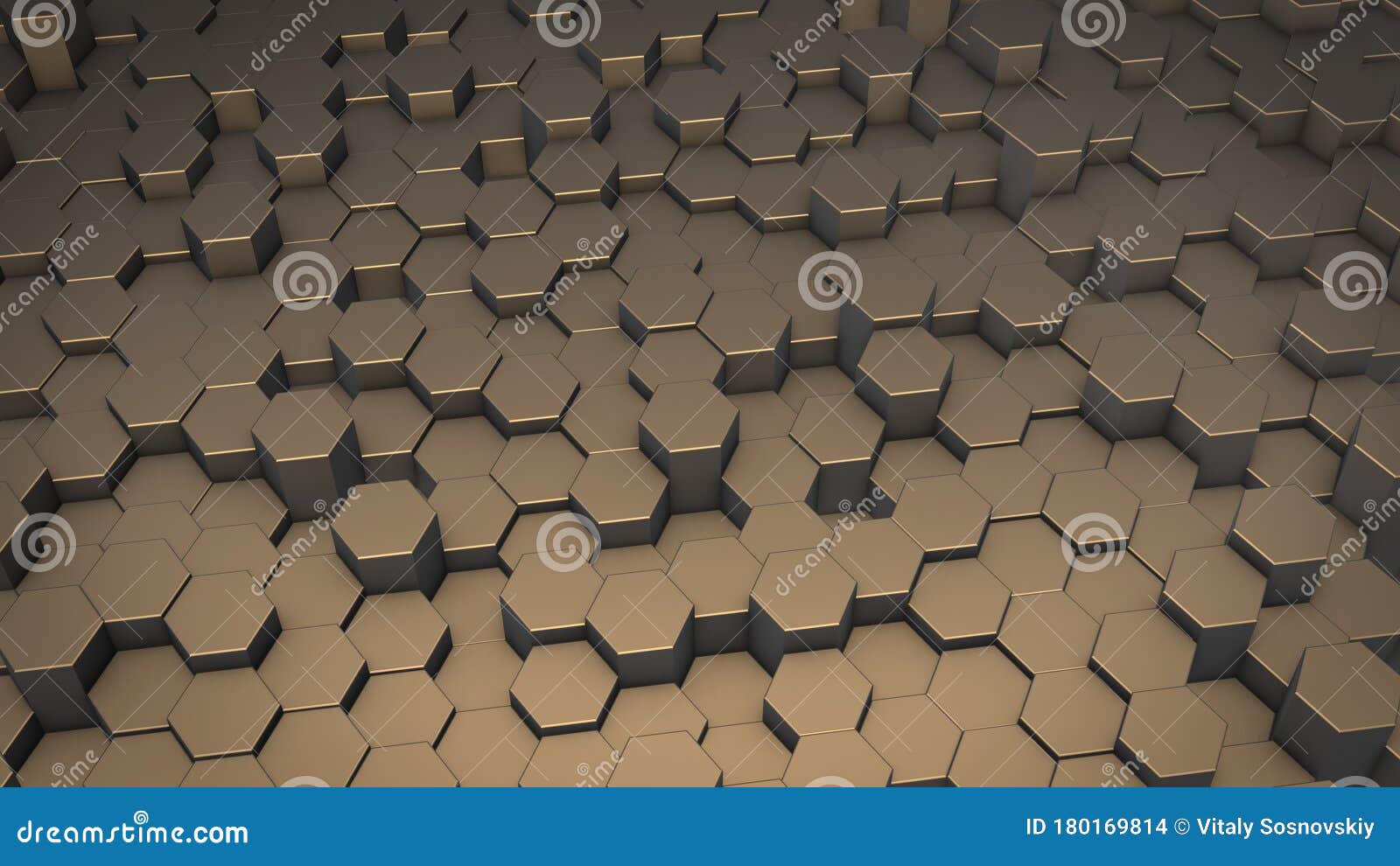 3D Rendering of Abstract Hexagonal Geometric Surfaces in Virtual Space ...