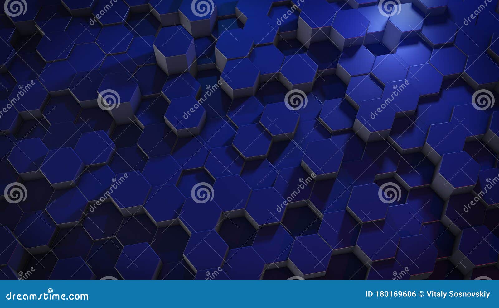 3D Rendering of Abstract Hexagonal Geometric Surfaces in Virtual Space ...