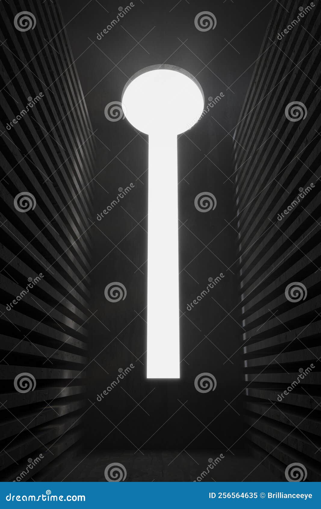 3d Rendering of Abstract Large Keyhole in Front of Concrete Panels ...