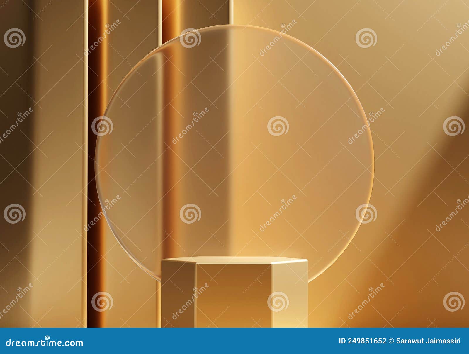 3D Rendering Abstract Luxury Gold Platform Podium Product Presentation ...