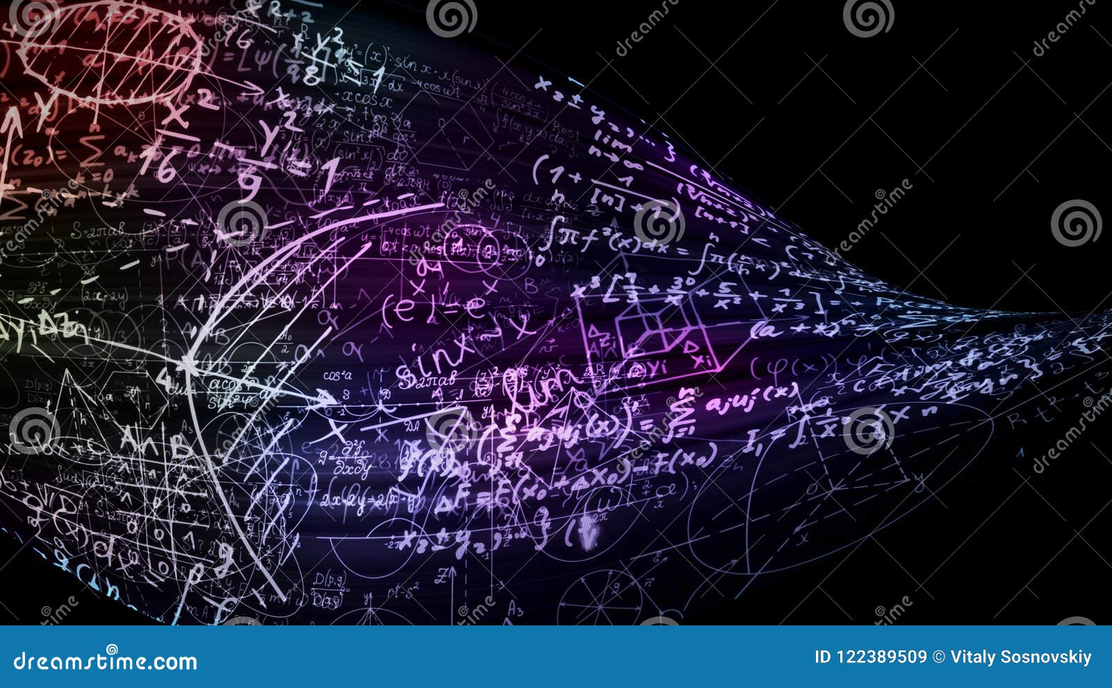 3D Rendering of Abstract Blocks of Mathematical Formulas Located in the ...