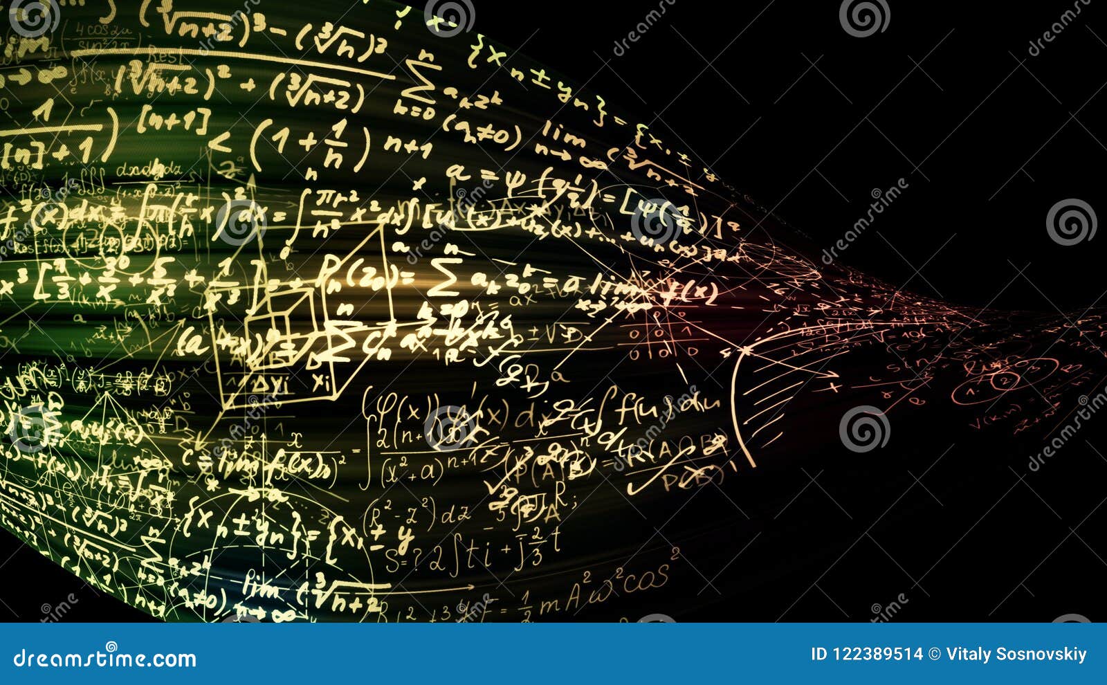 3D Rendering of Abstract Blocks of Mathematical Formulas Located in the ...