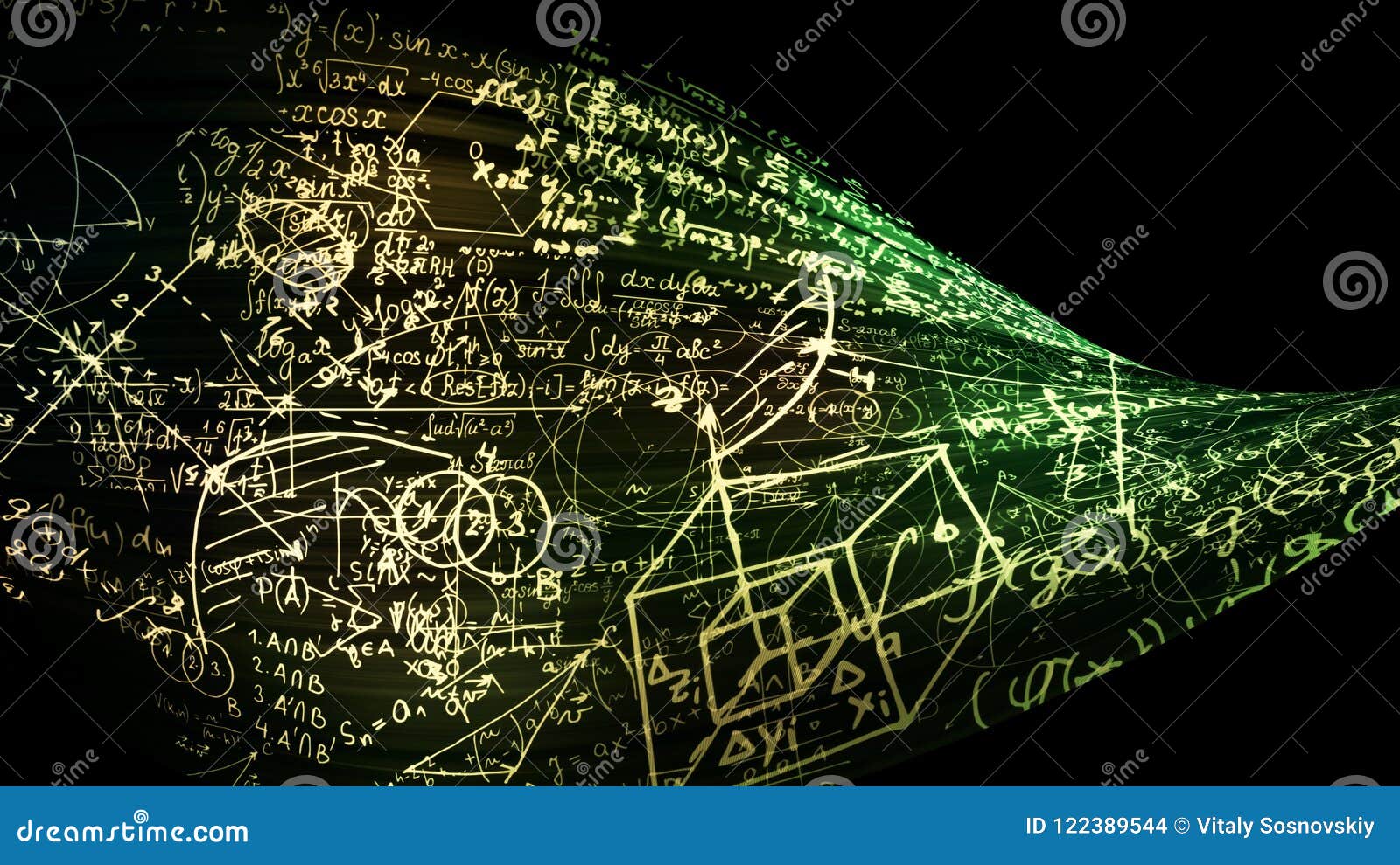 3D Rendering of Abstract Blocks of Mathematical Formulas Located in the ...
