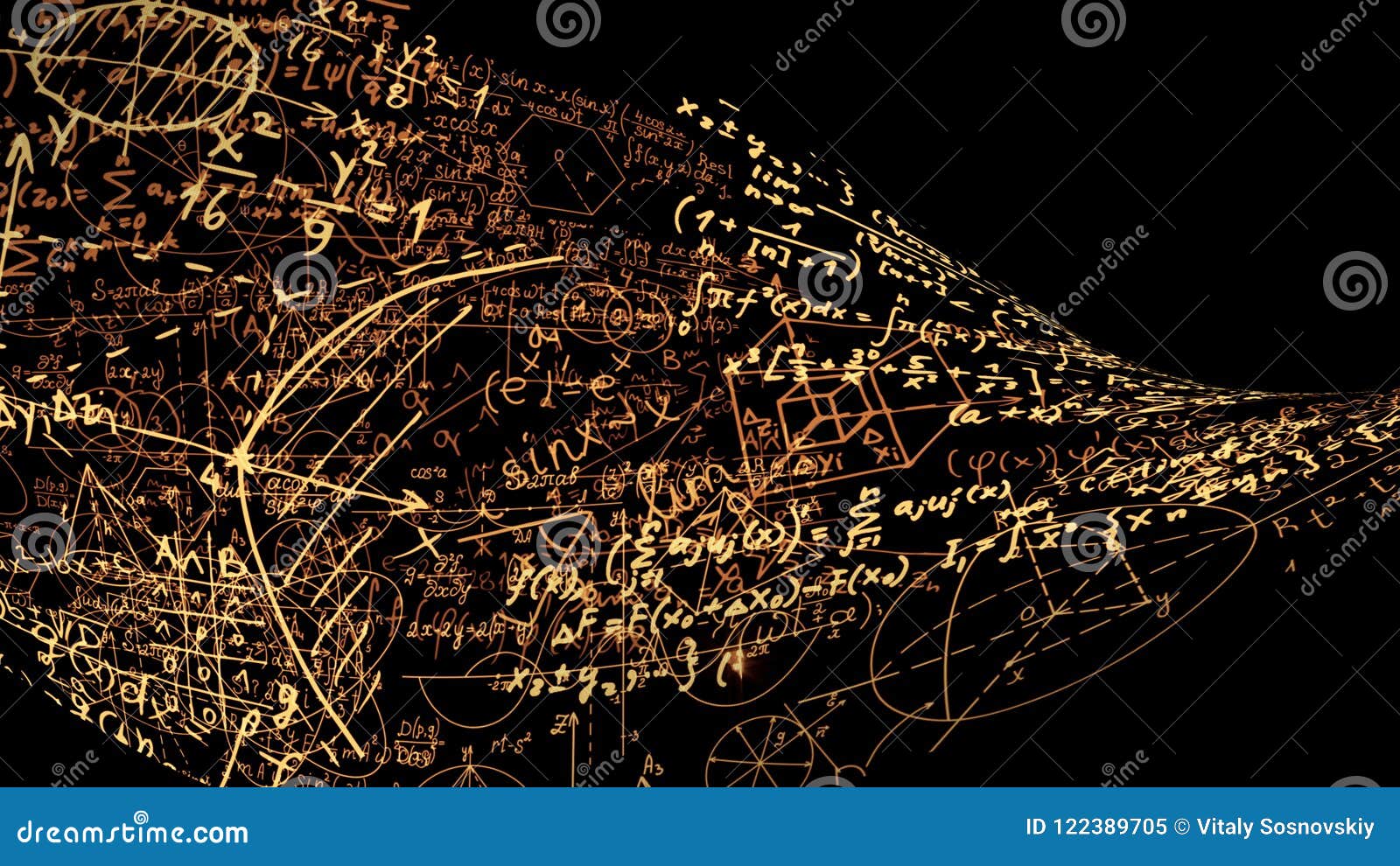 3D Rendering of Abstract Blocks of Mathematical Formulas Located in the ...