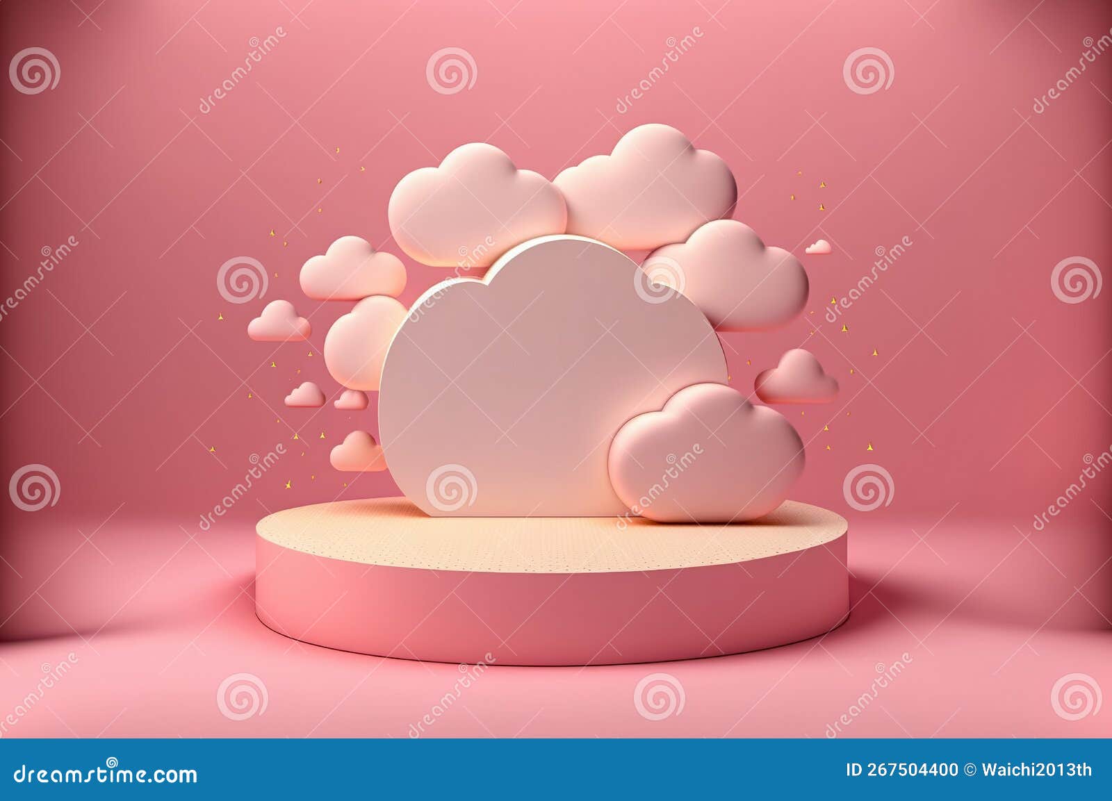 3d Rendering of Abstract Minimal Geometric Forms. Pink Podium for ...