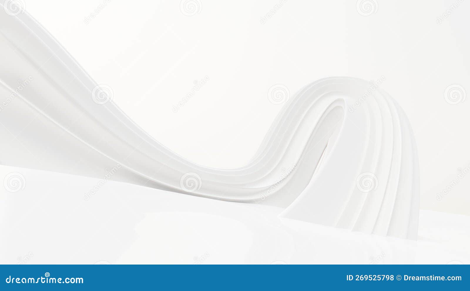 3D Render of a Curved Abstract Shape Design Stock Illustration ...