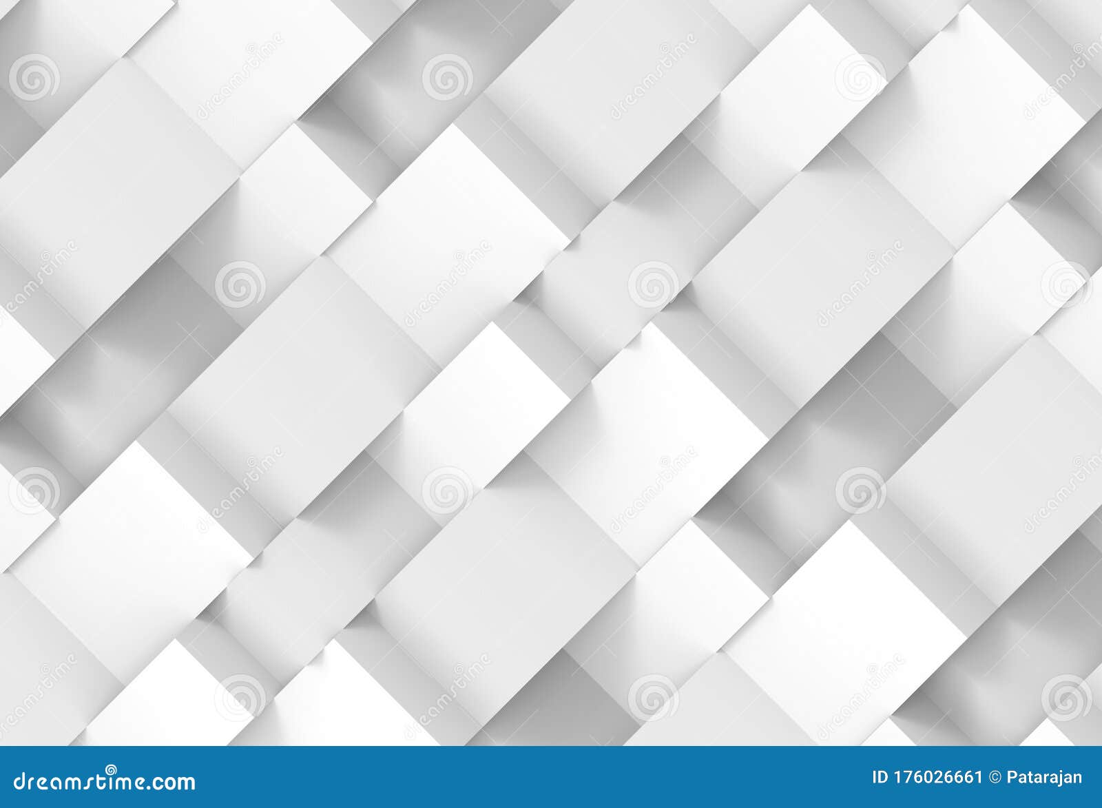 3d Rendering. Abstract Modern White Several Square Shape Box Row Stack ...