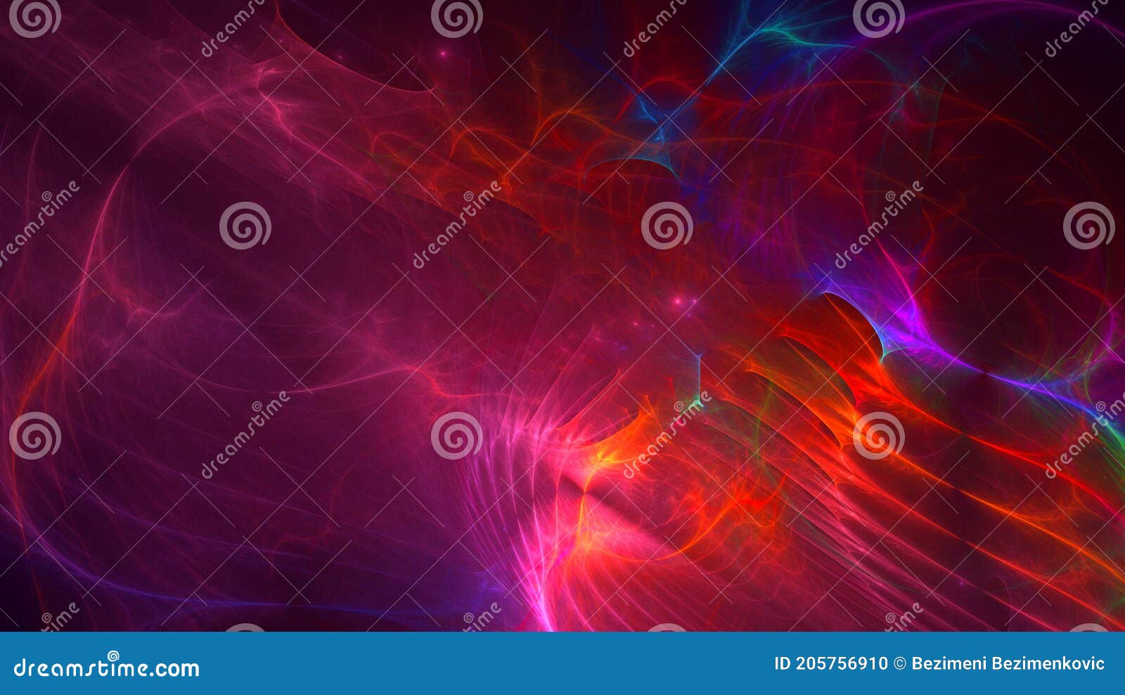 3D Rendering Abstract Multicolor Fractal Light Background Stock ...
