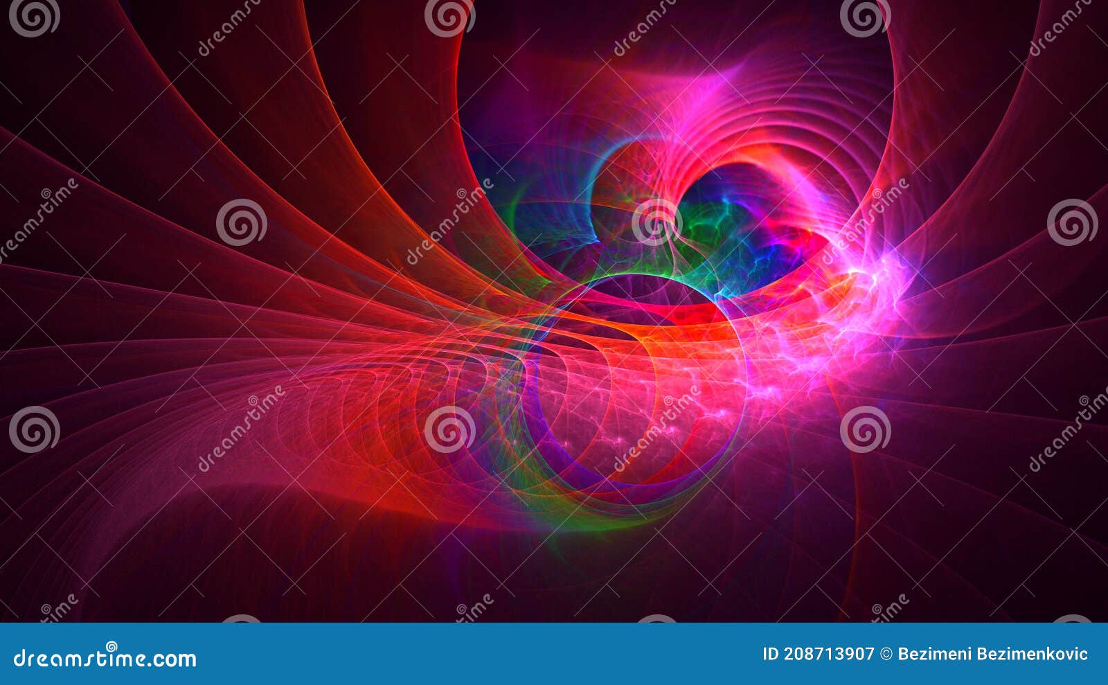 3D Rendering Abstract Multicolor Fractal Light Background Stock ...