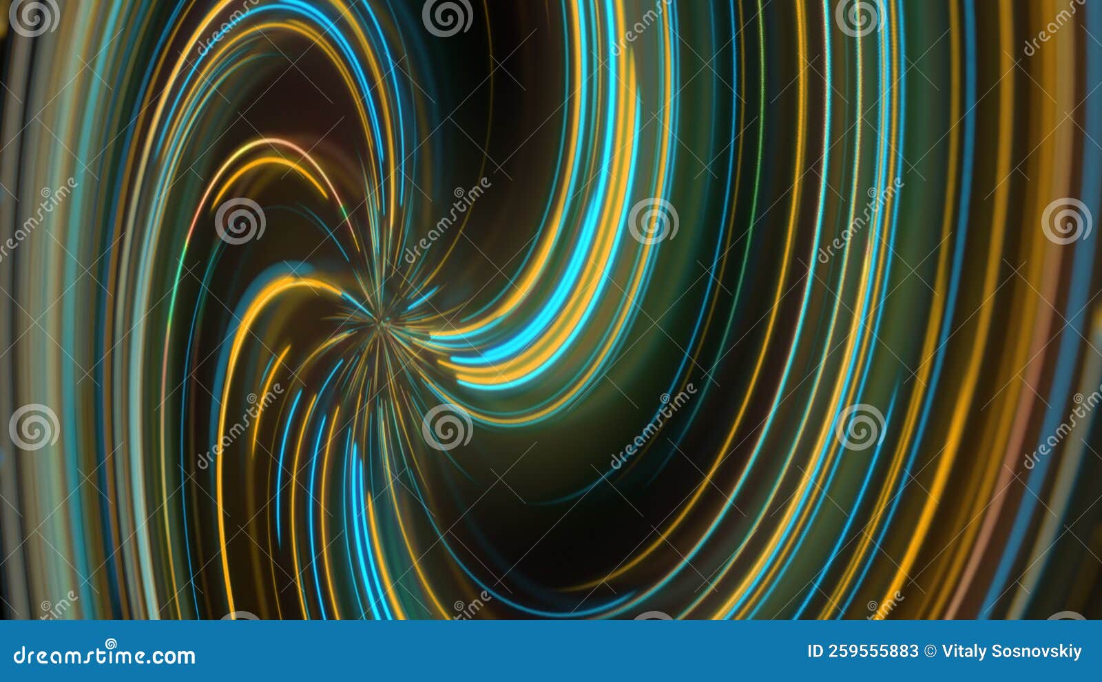 3D Rendering Abstract Neon Spiral with Reflection in the Form of Light ...