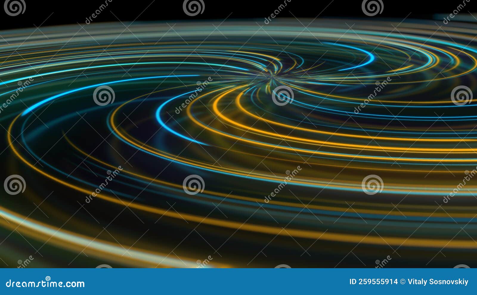 3D Rendering Abstract Neon Spiral with Reflection in the Form of Light ...