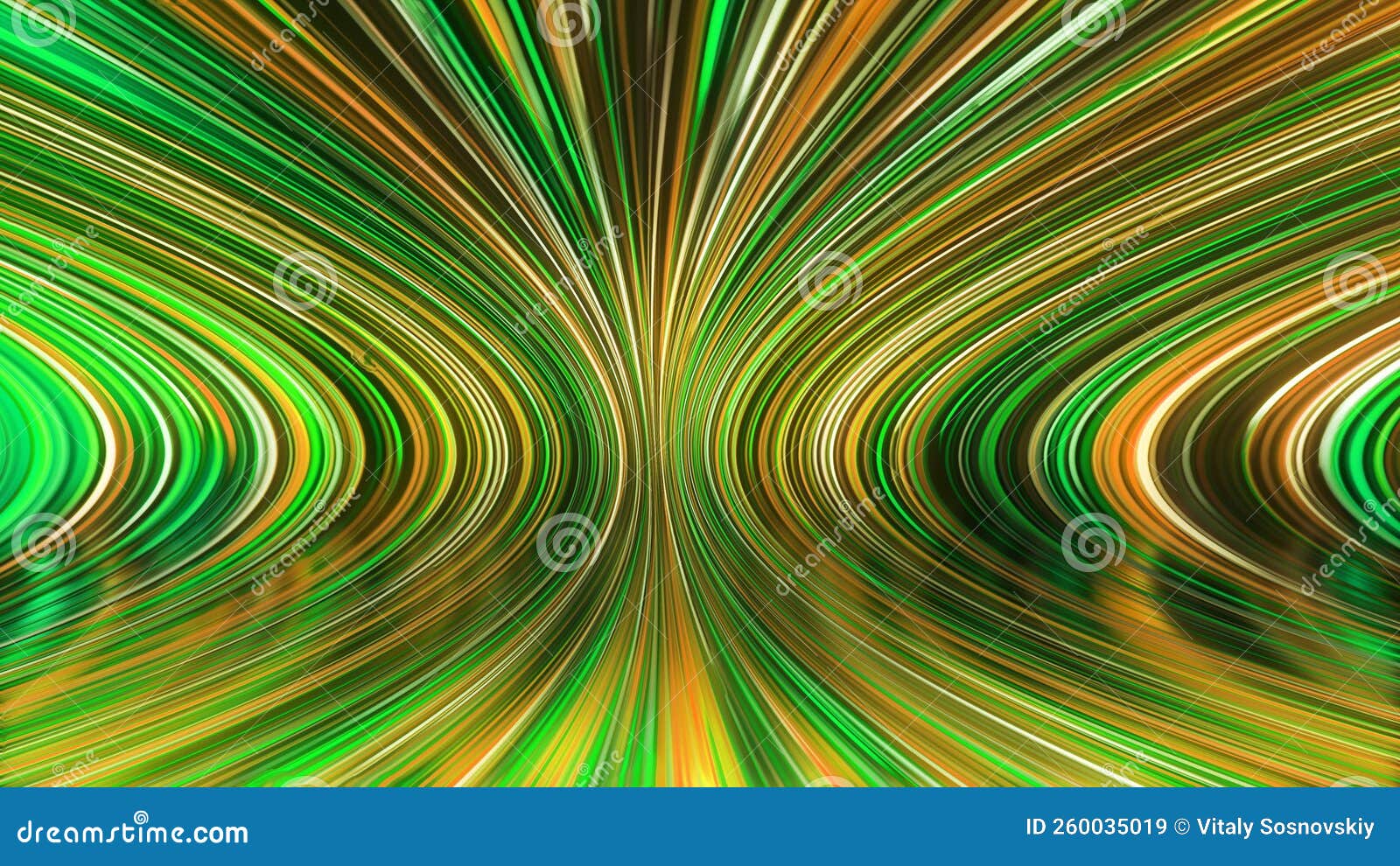 3D Rendering of an Abstract Panoramic Neon Background with Glowing Rays ...