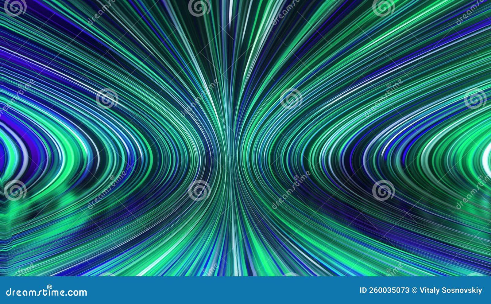 3D Rendering of an Abstract Panoramic Neon Background with Glowing Rays ...
