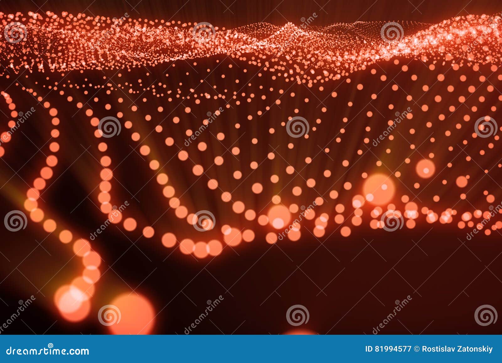 3d Rendering Abstract Polygonal Wave Background With Connecting Dots