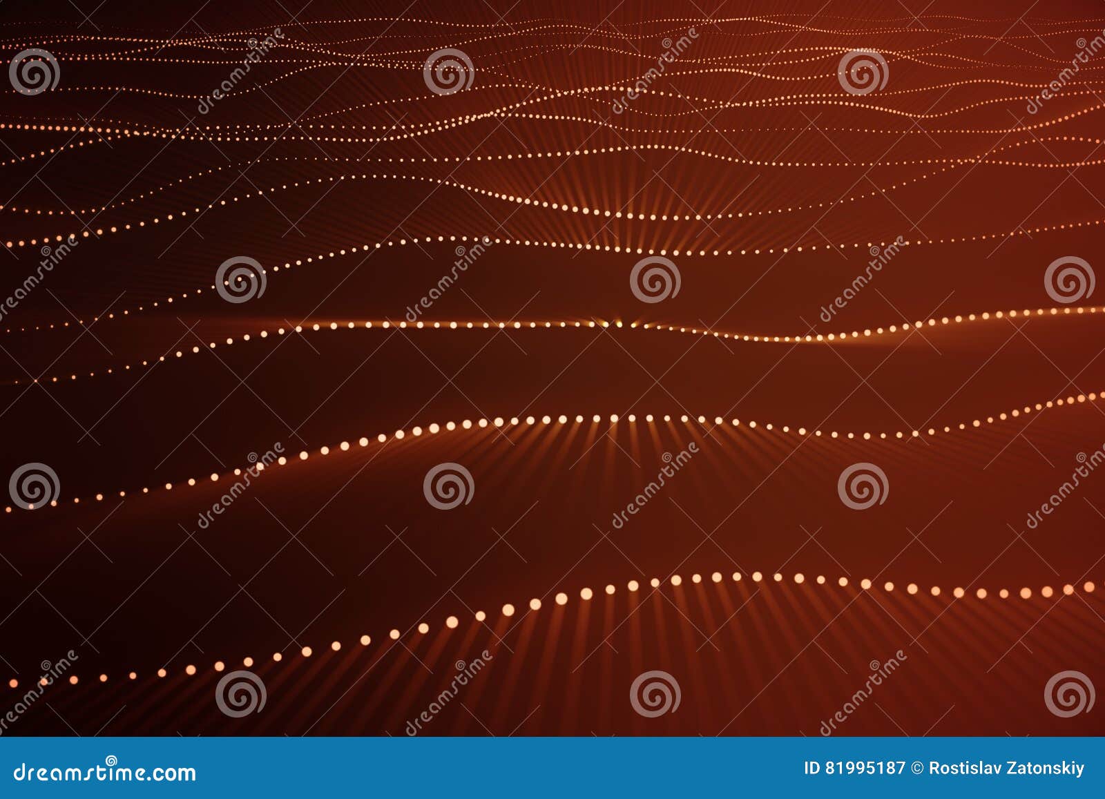 3d Rendering Abstract Polygonal Wave Background With Connecting Dots And Lines Connection