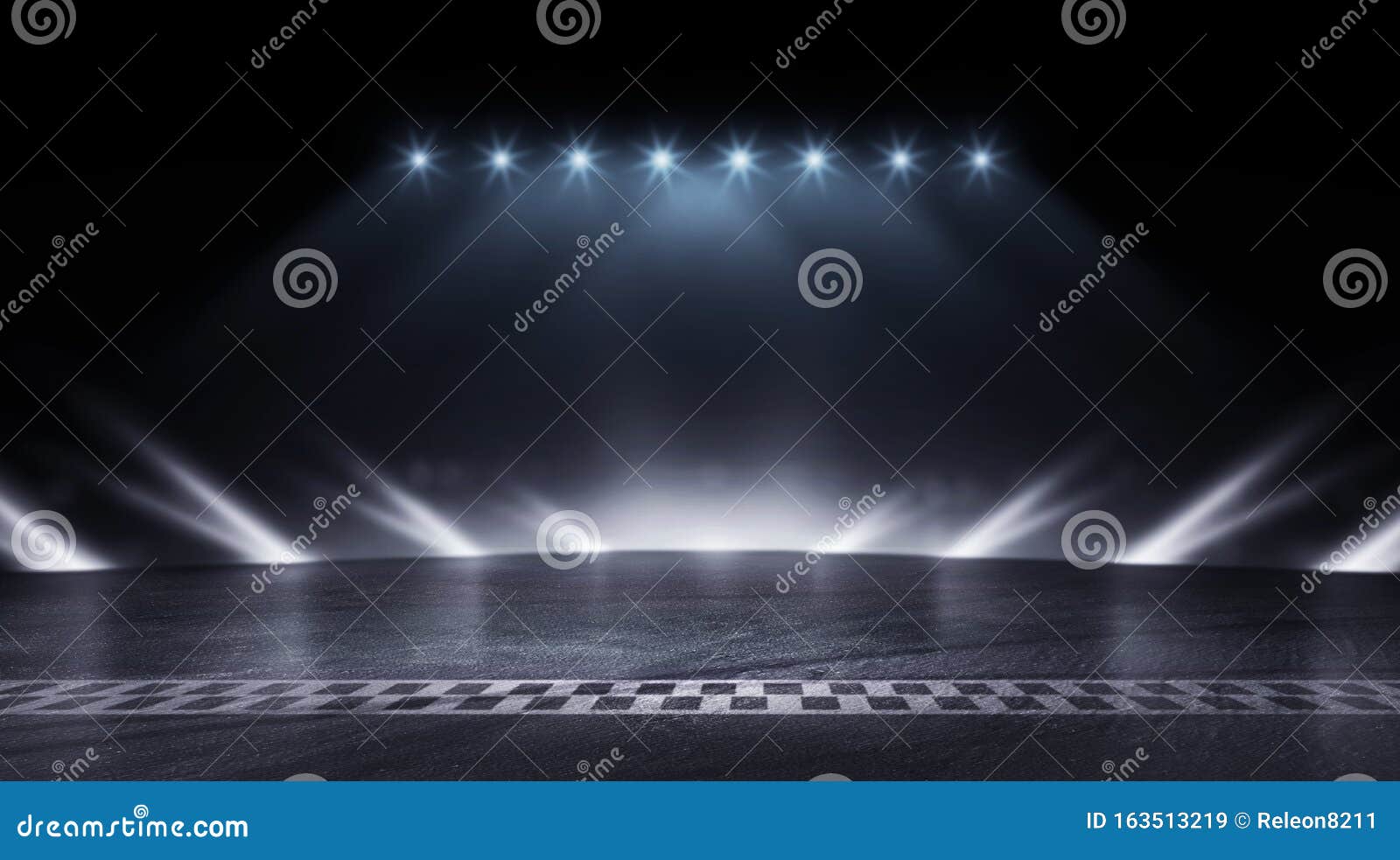 3D Rendering Abstract Race Track Finish Line Racing Stock Illustration ...