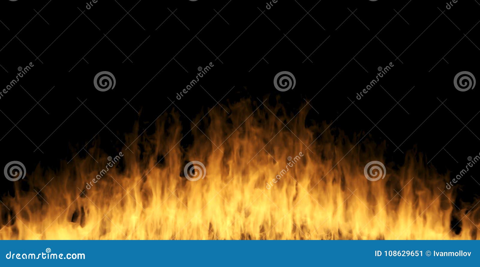 Abstract Realistic Fire on Dark Background Stock Illustration ...