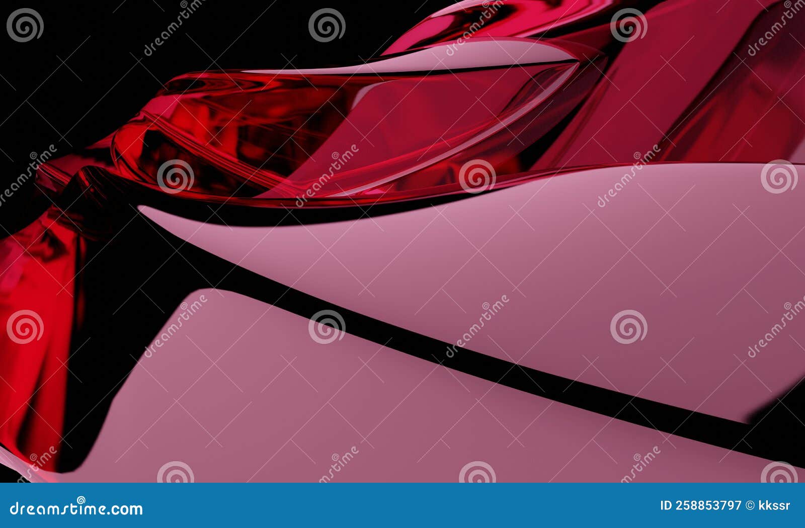 Abstract Red Glossy Ruby Crystal Shape with Light Reflection. Stock ...